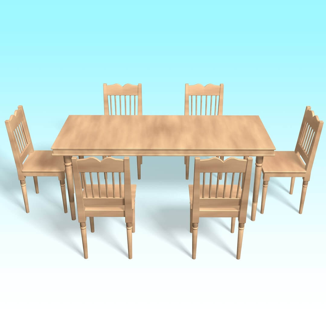 Dinner Table 3 - 3D Model by Zombieblack