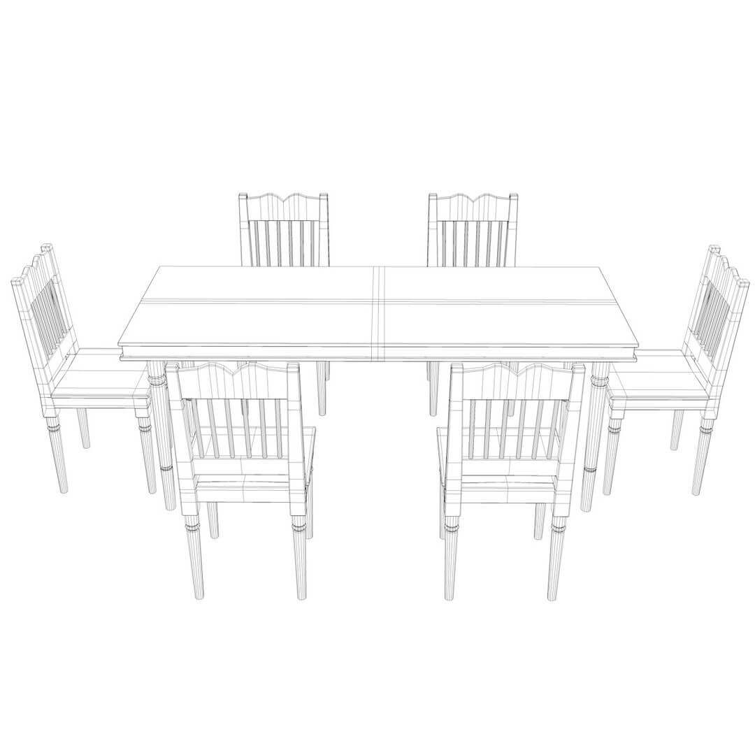 Dinner Table 3 - 3D Model by Zombieblack