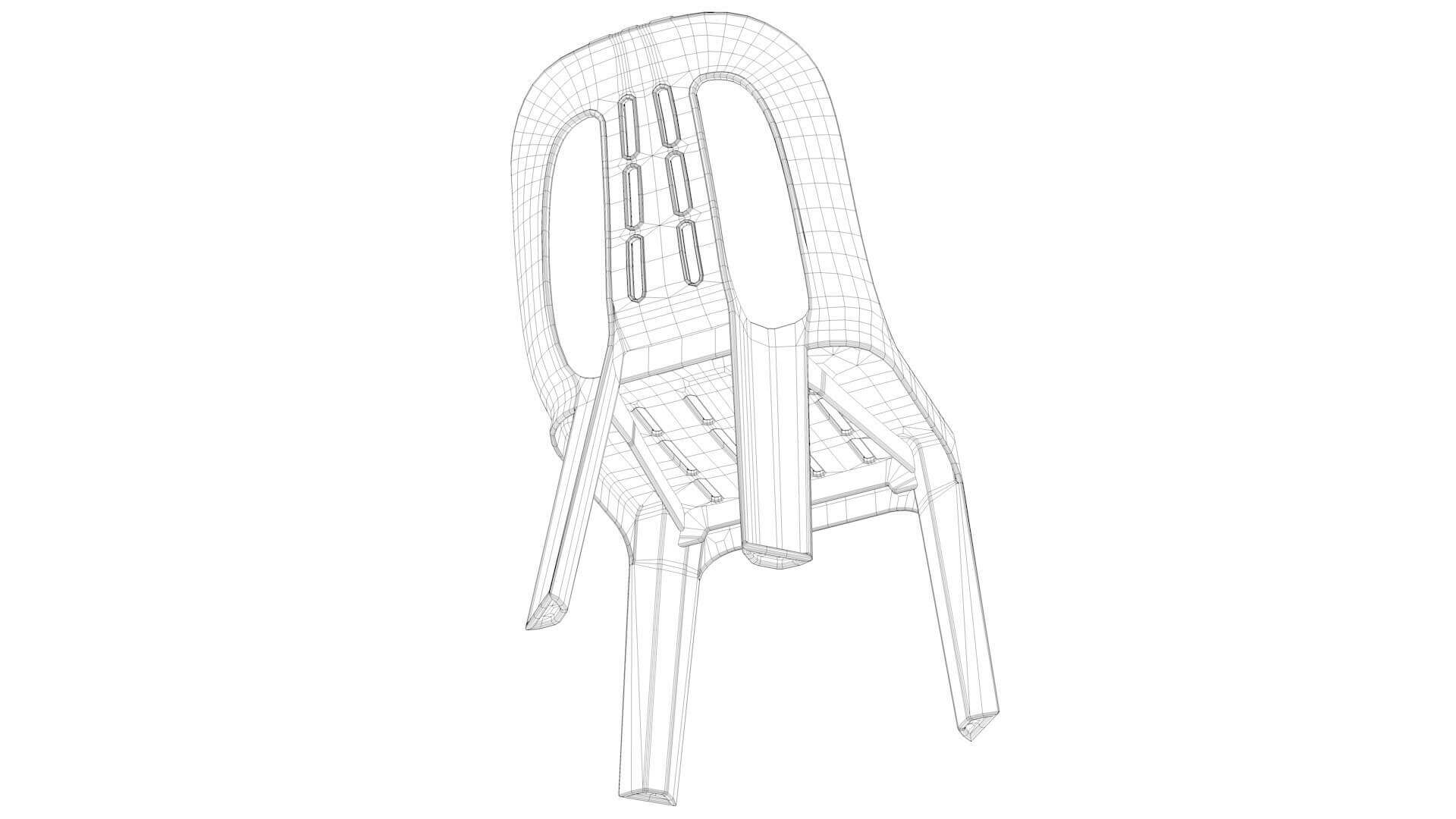 Plastic Chair 2 - 3D Model by Zombieblack