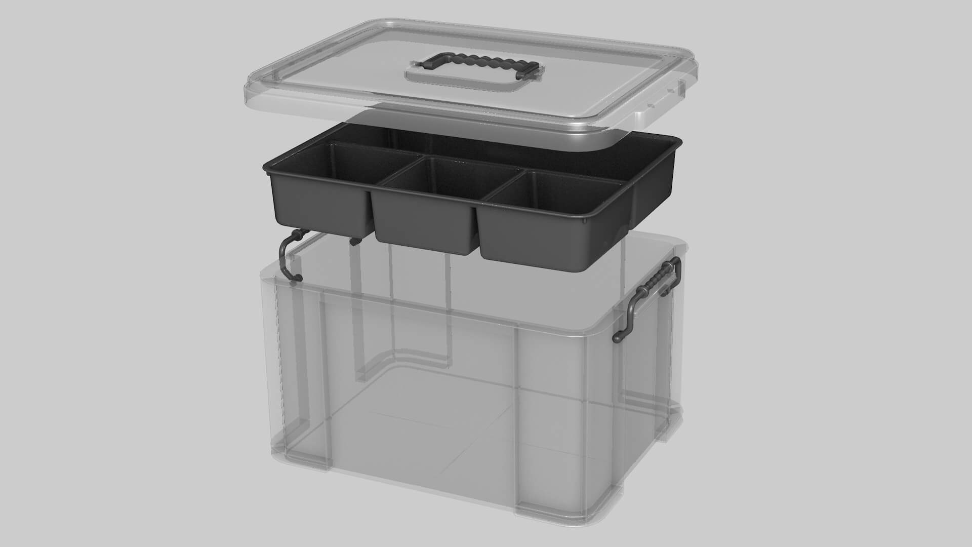 Plastic Storage Box - 3D Model by Zombieblack