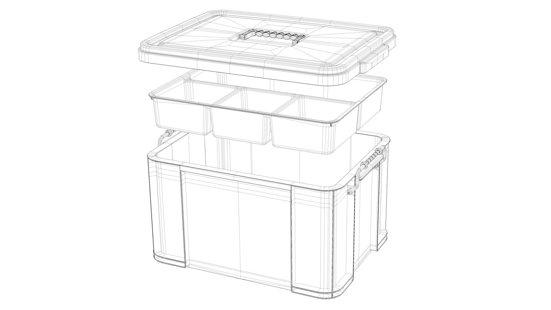 Plastic Storage Box - 3D Model by Zombieblack