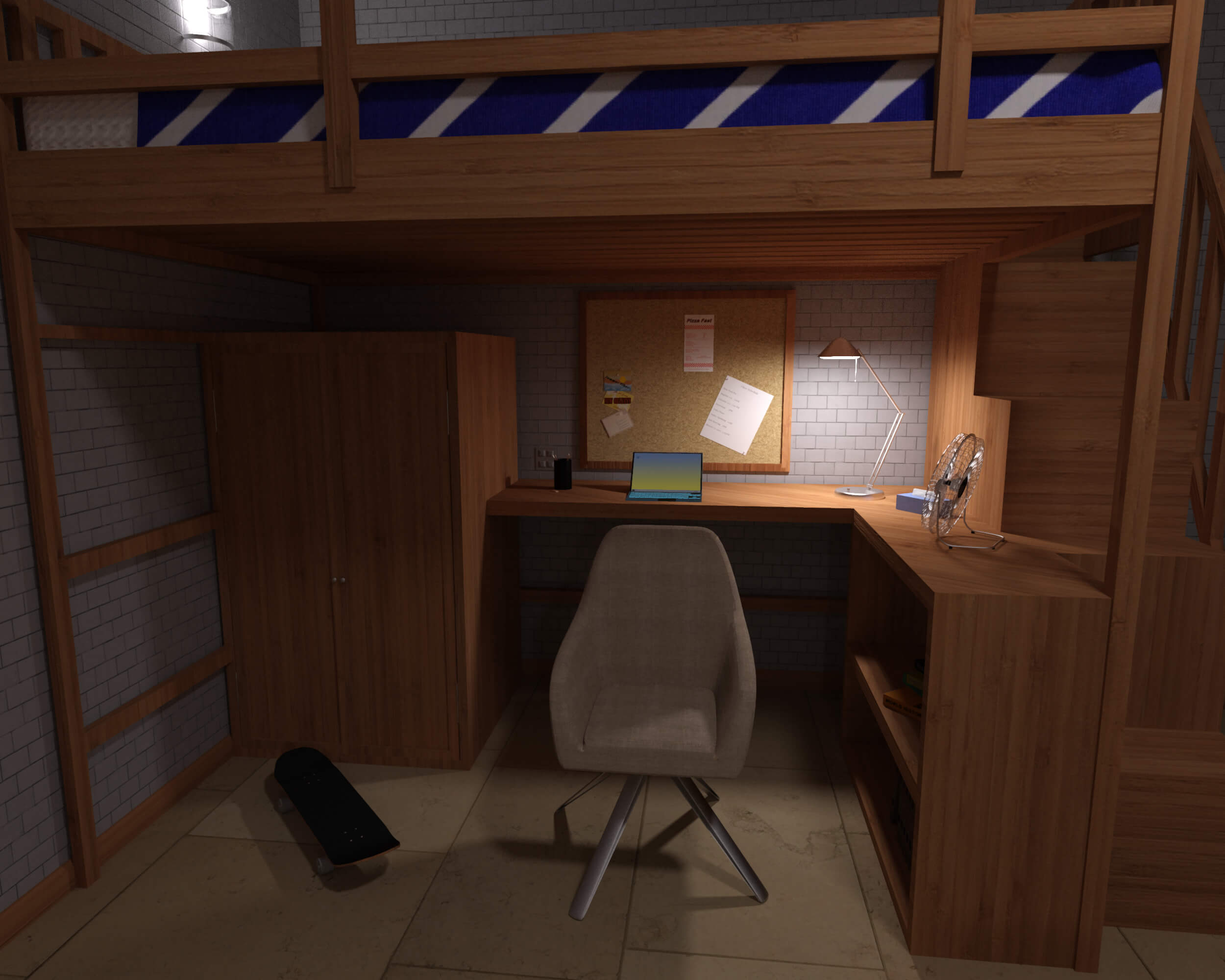 College Dorm Room - Daz Content by zombietaggerung