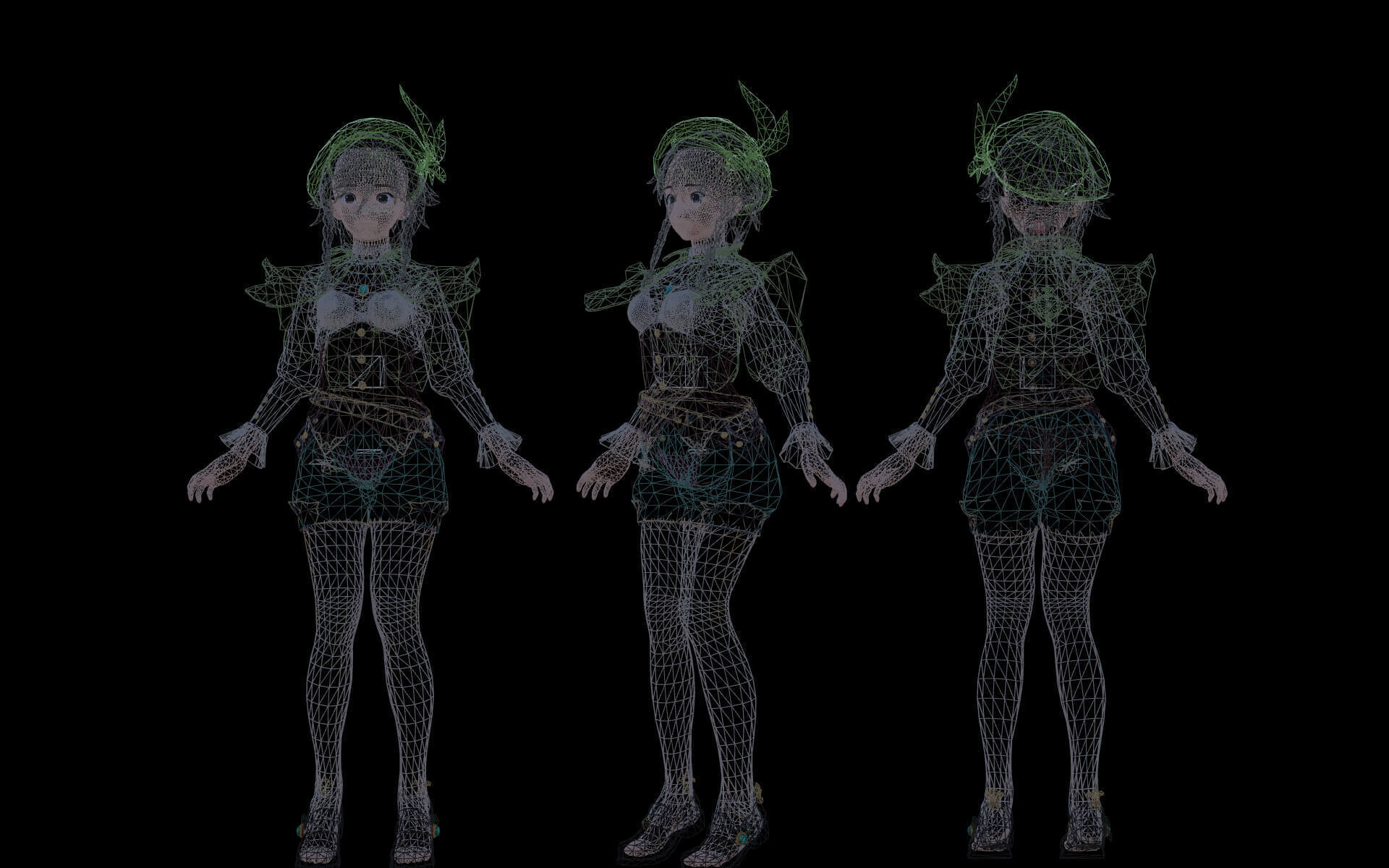 3dsMax Biped Model Genshin Impact Venti Cosplay by ZoocrosLab