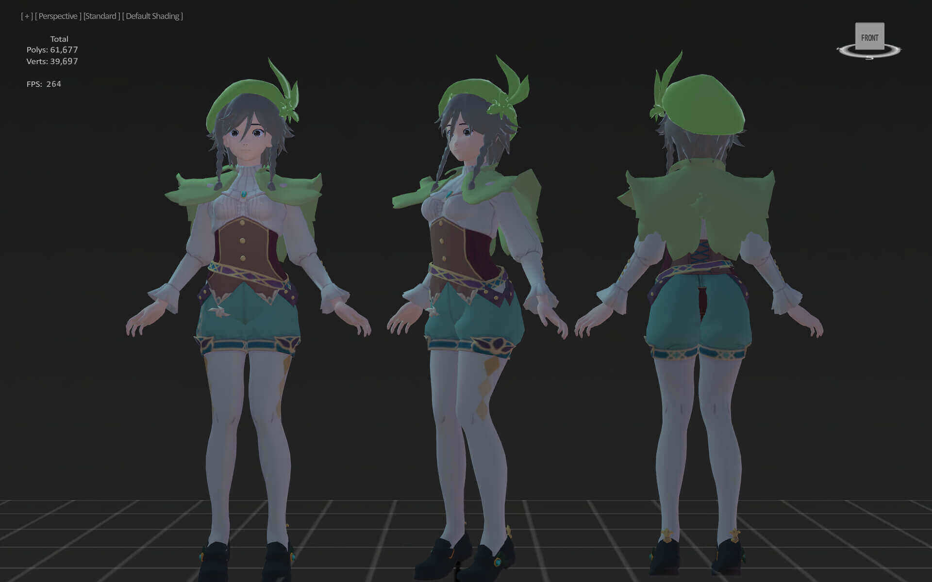 3dsMax Biped Model Genshin Impact Venti Cosplay by ZoocrosLab