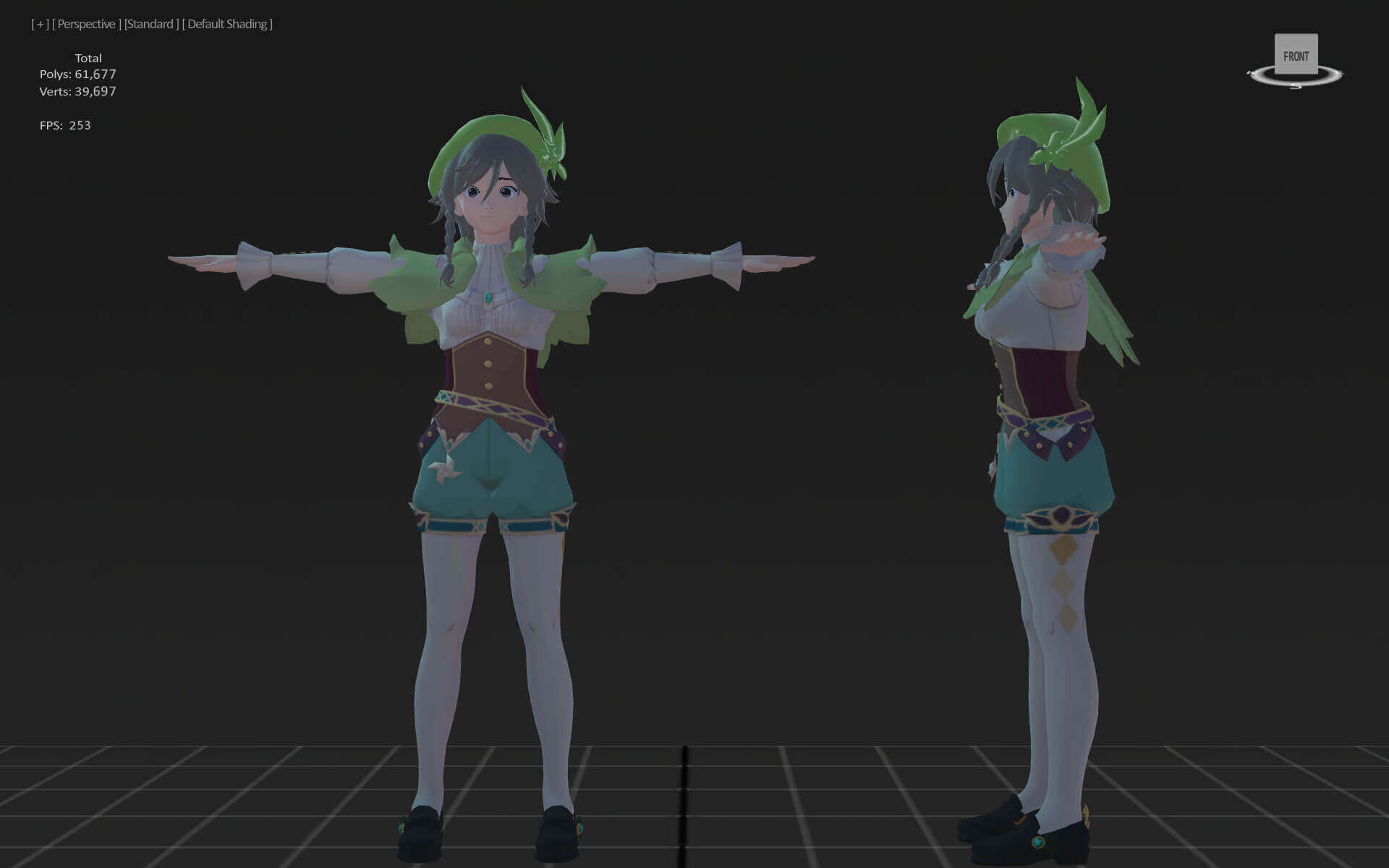 3dsMax Biped Model Genshin Impact Venti Cosplay by ZoocrosLab
