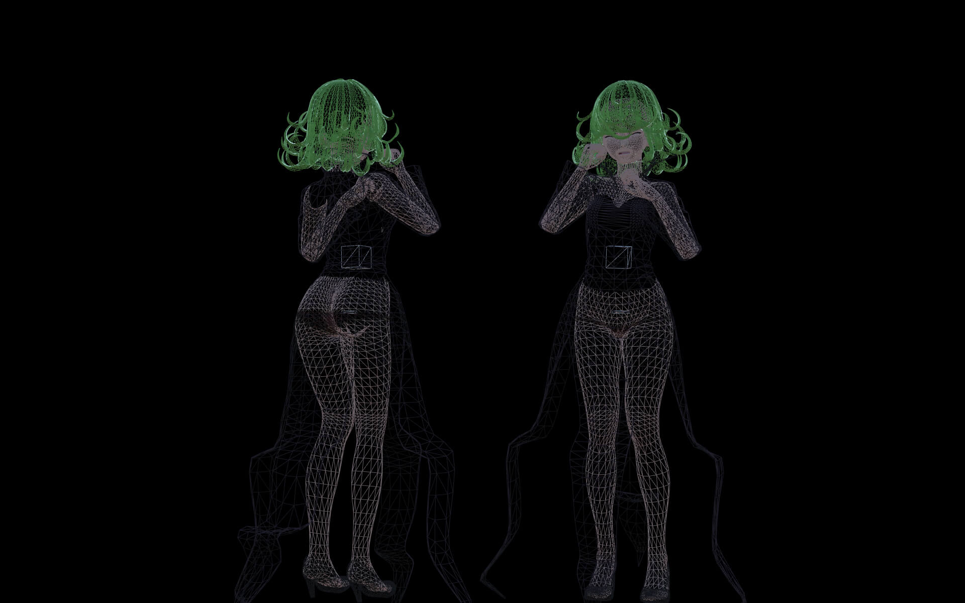 3dsMax Biped Model One-Punch Man Tatsumaki Cosplay by ZoocrosLab