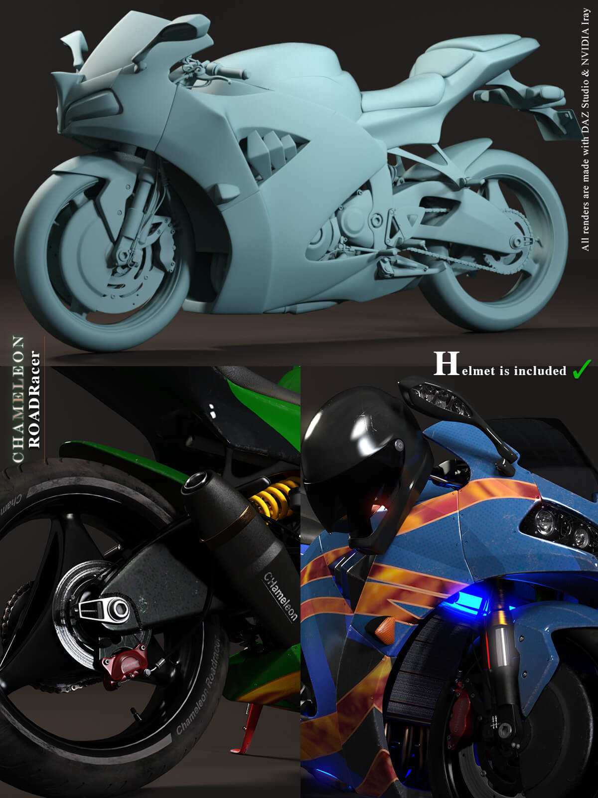 Chameleon Roadracer for DAZ Studio by zoro_d