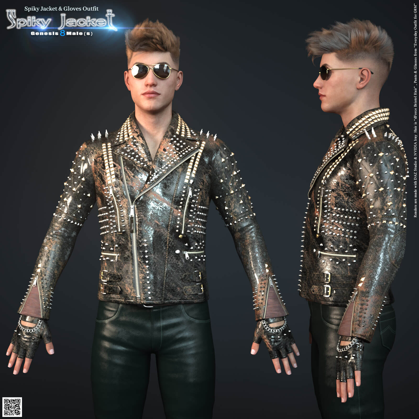 Spiky Jacket for Genesis 8 Male - Daz Content by zoro_d