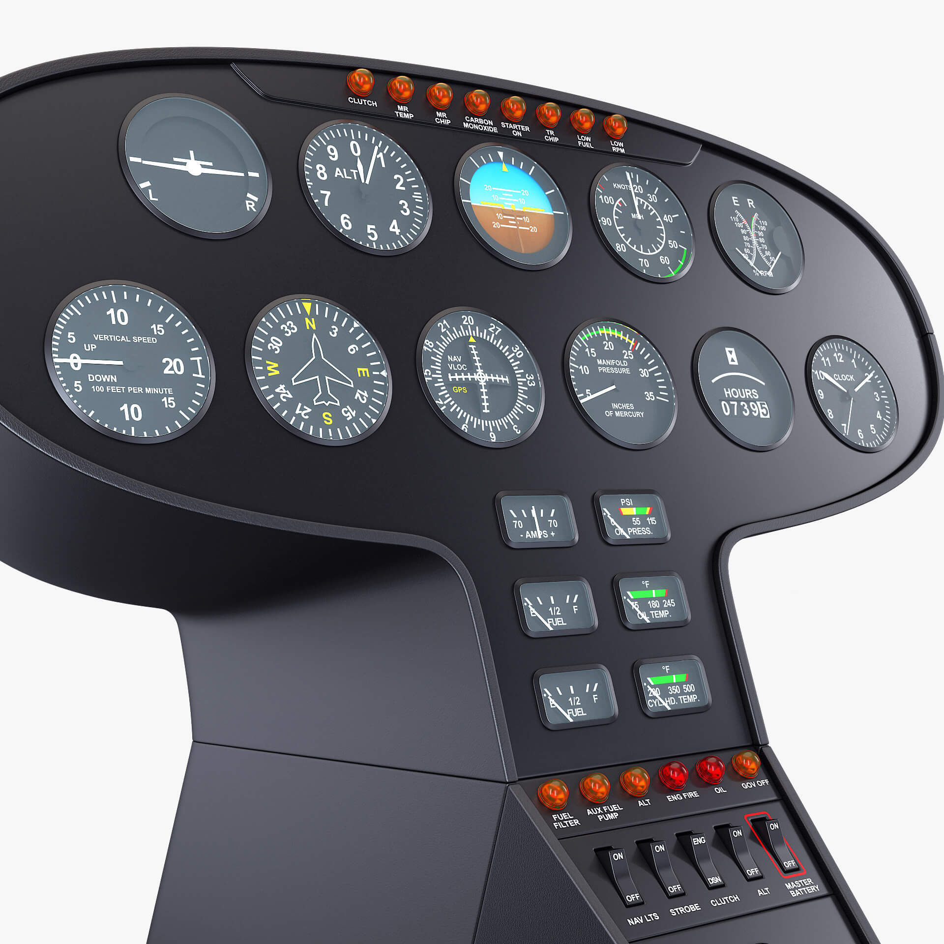 Aircraft Instrument Panel V 1 - 3D Model by Zurel