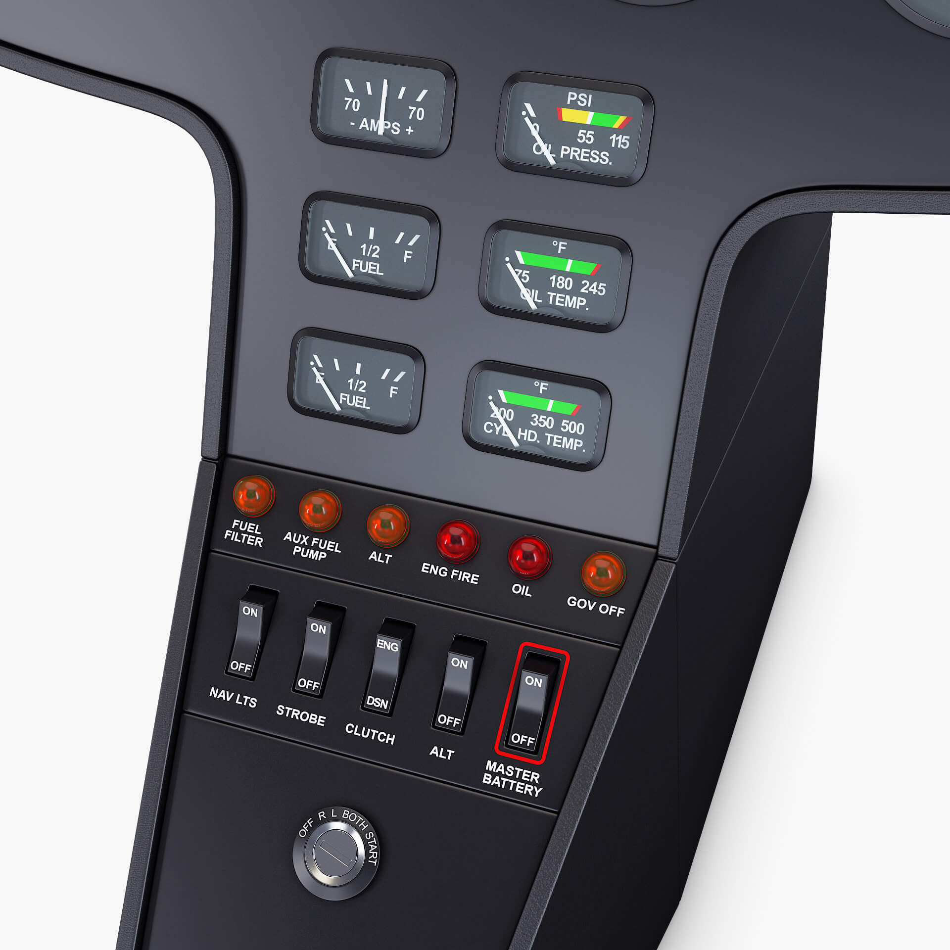 Aircraft Instrument Panel V 1 - 3D Model by Zurel