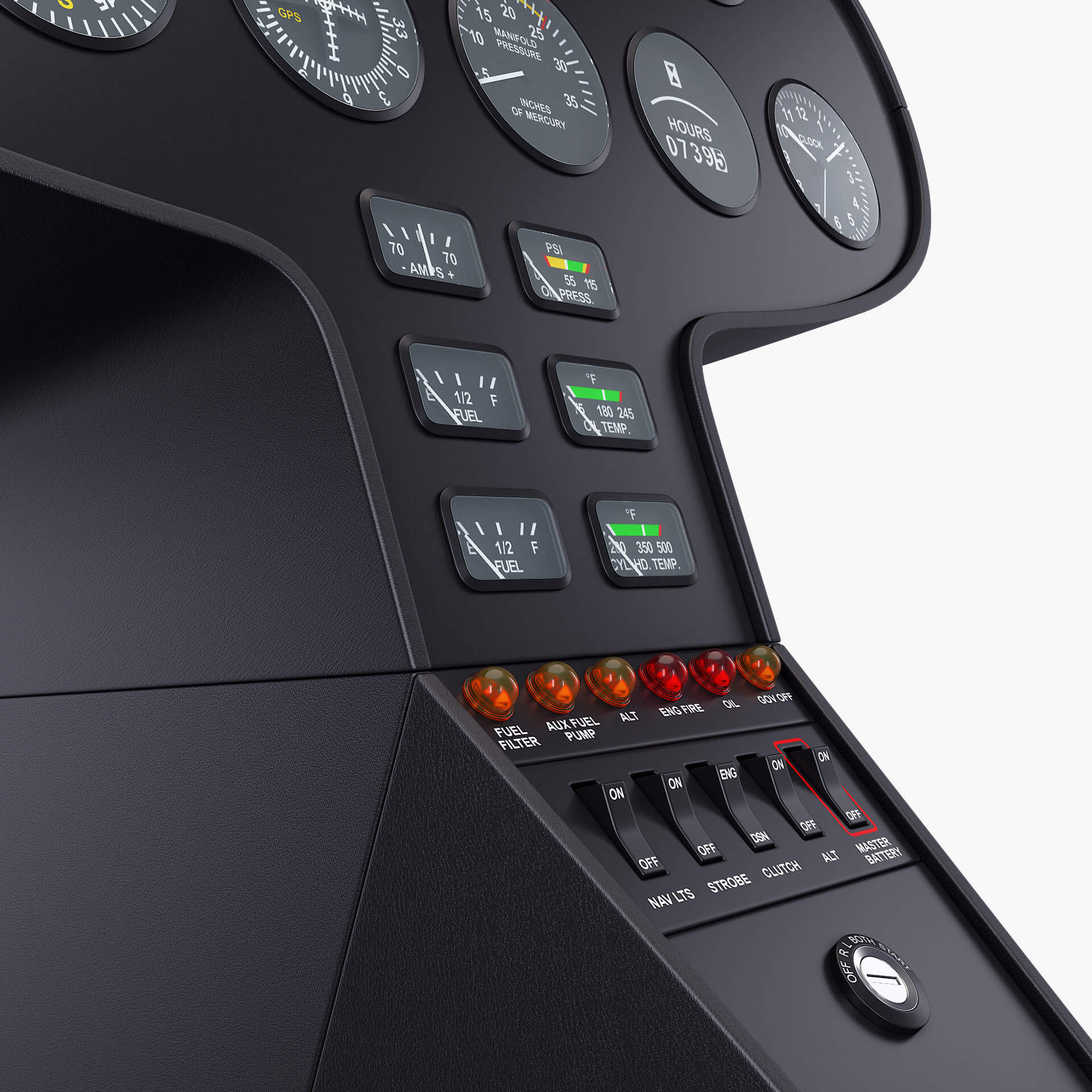 Aircraft Instrument Panel V 1 - 3D Model by Zurel