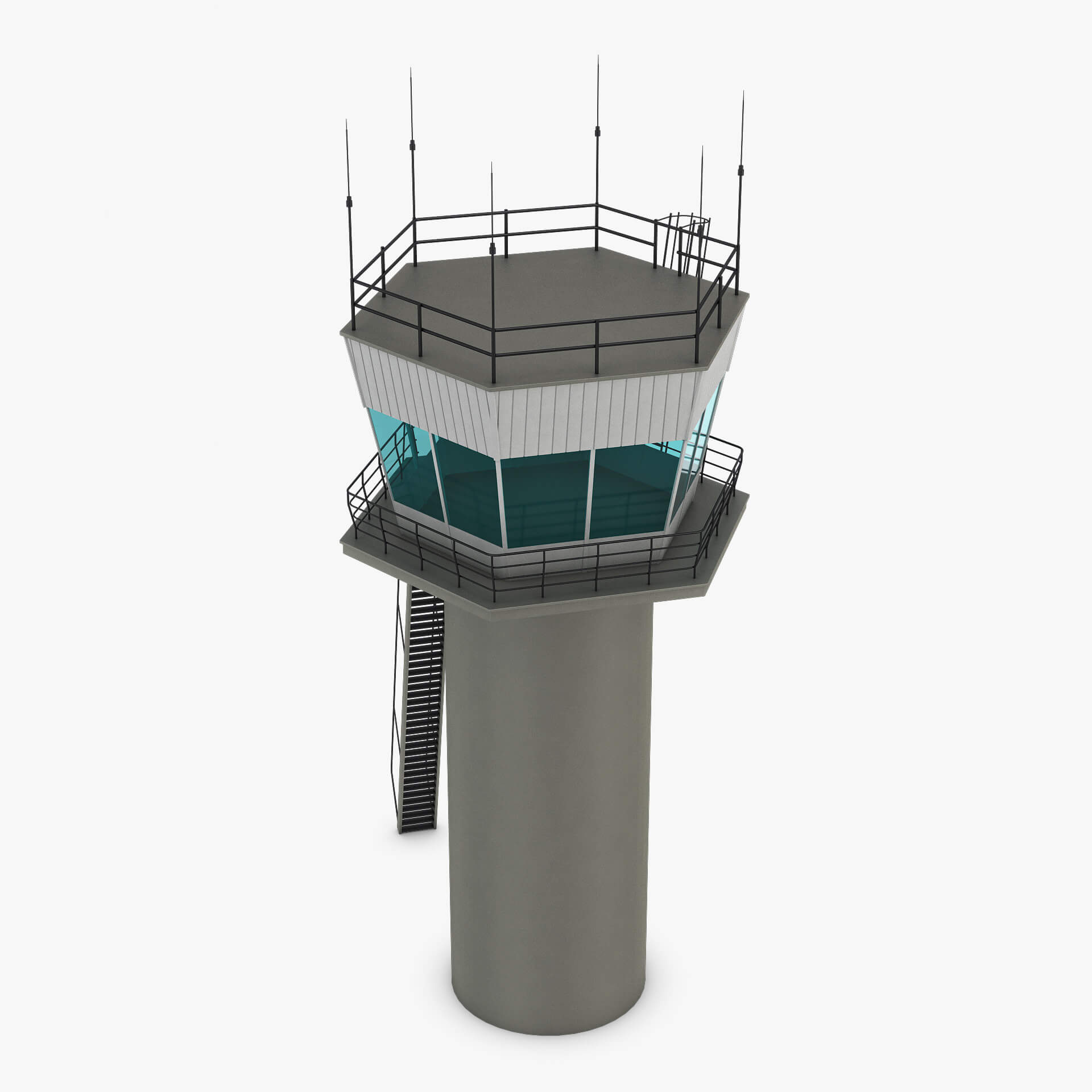 Airport Air Traffic Control Tower M 1 - 3D Model by Zurel