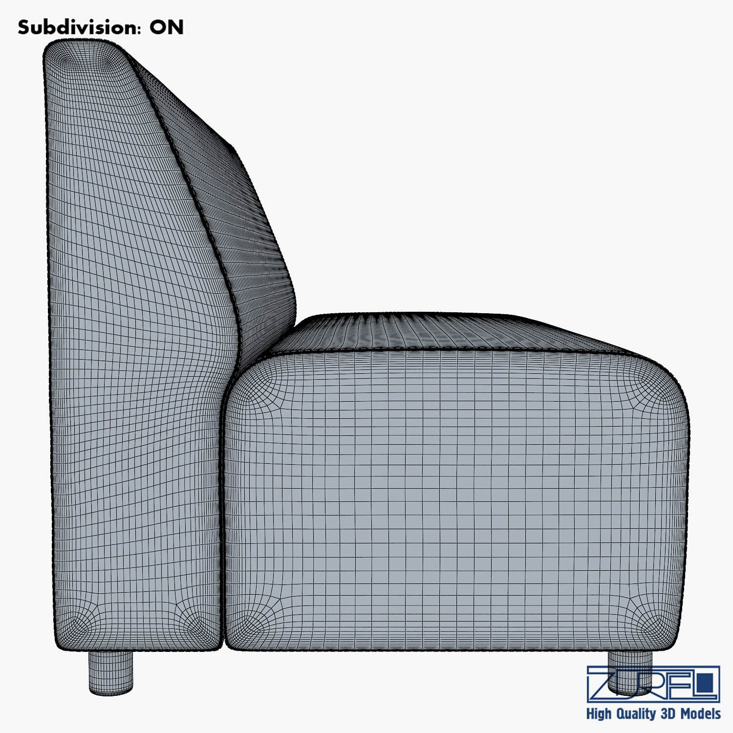 Alpha Sofa V 2 - 3D Model by Zurel