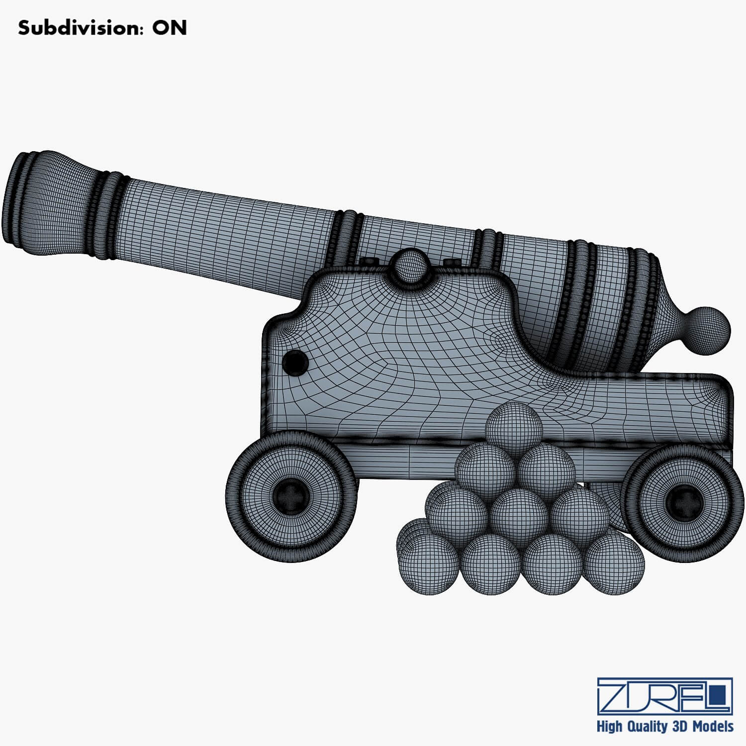 Ancient Cannon - 3D Model by Zurel