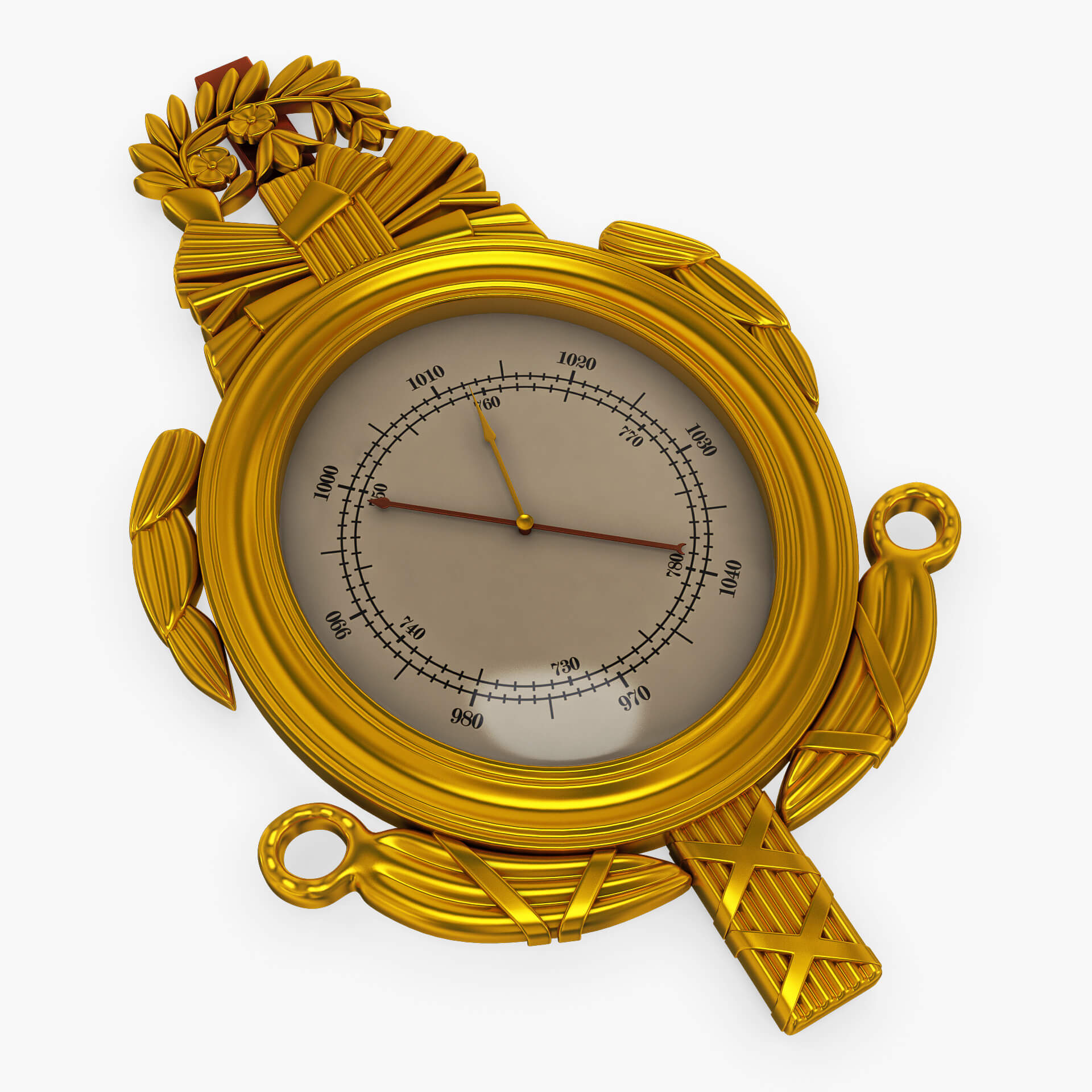 Antique Barometer V 1 - 3D Model by Zurel