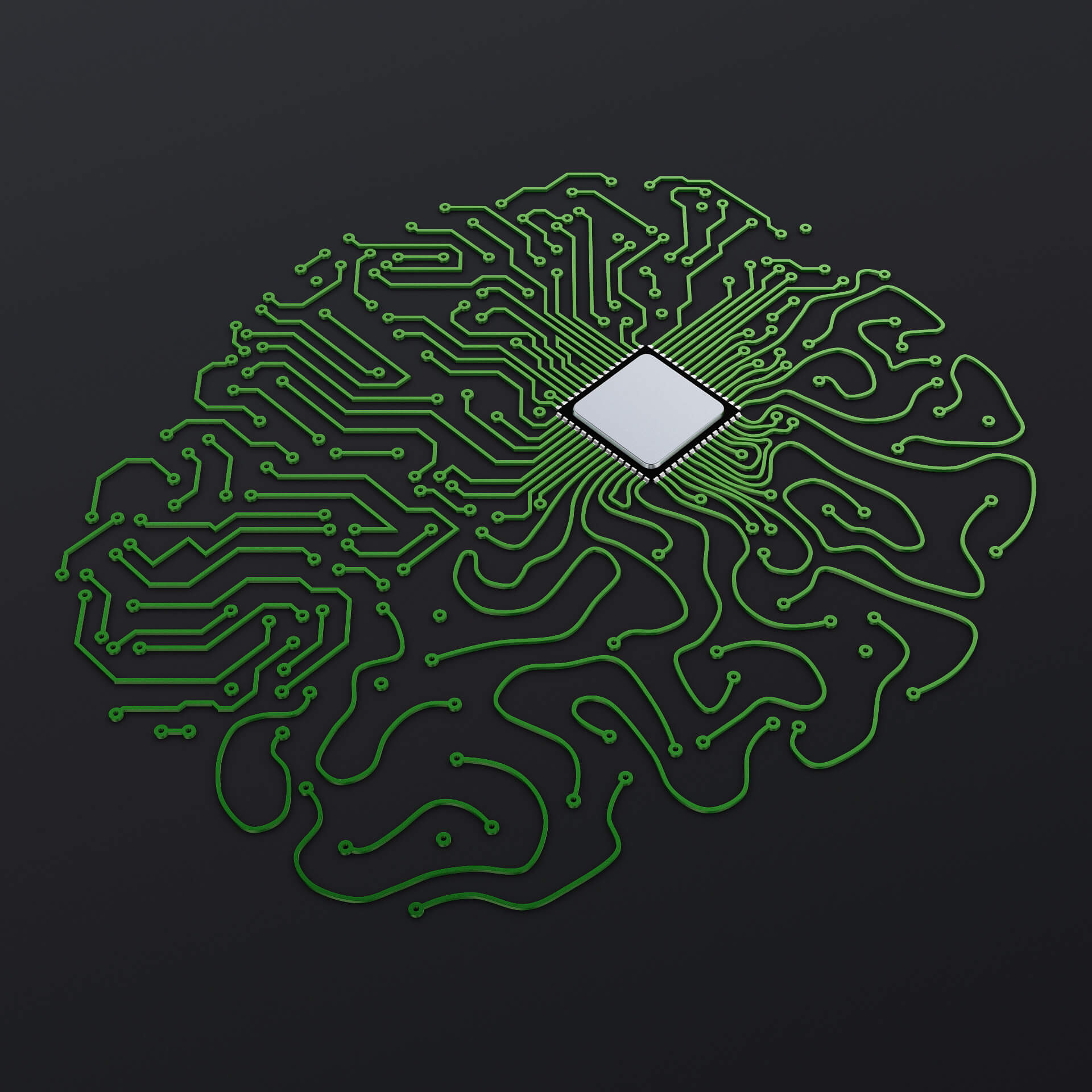 Artificial Intelligence Circuit Brain M 1 - 3D Model by Zurel