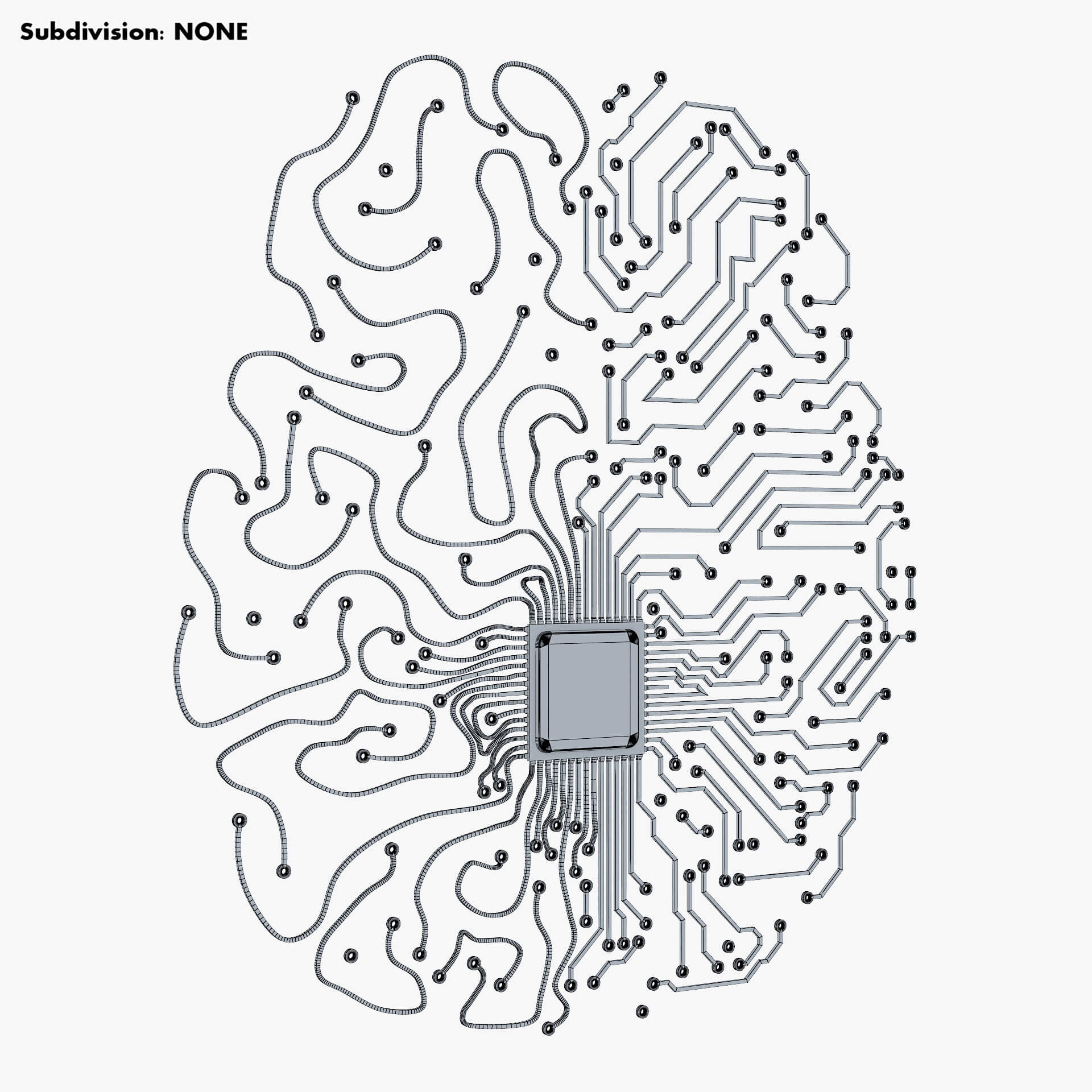 Artificial Intelligence Circuit Brain M 1 - 3D Model by Zurel