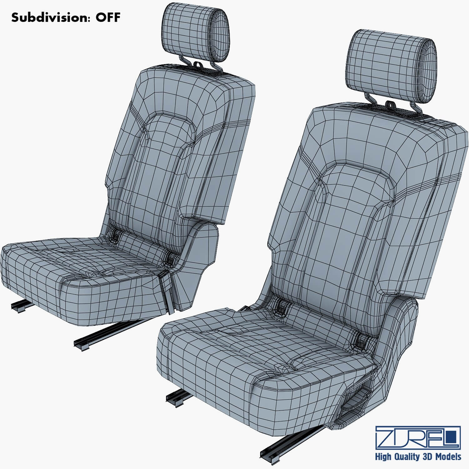 Car Seat Rear - 3D Model by Zurel