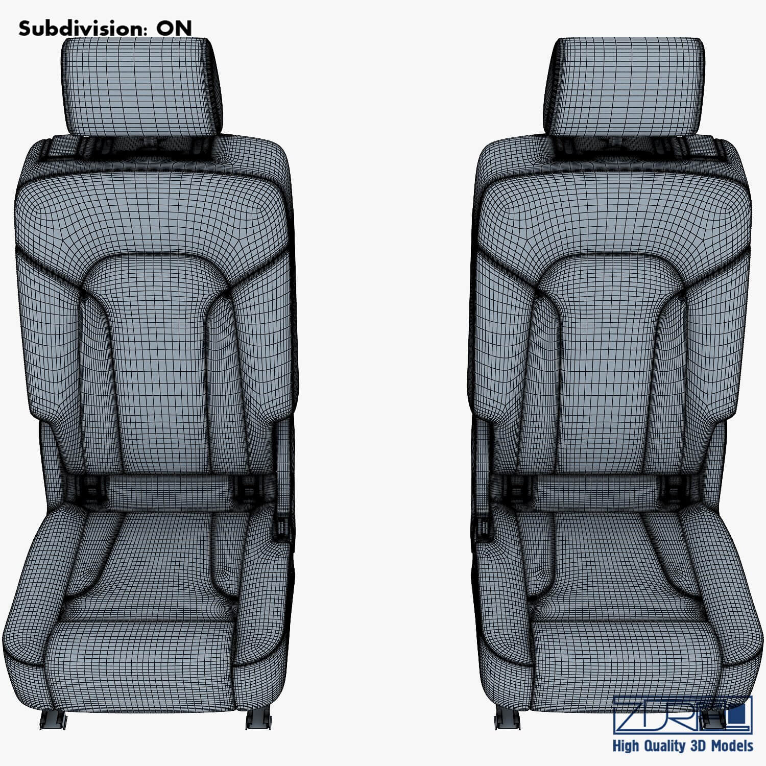 Car Seat Rear - 3D Model by Zurel