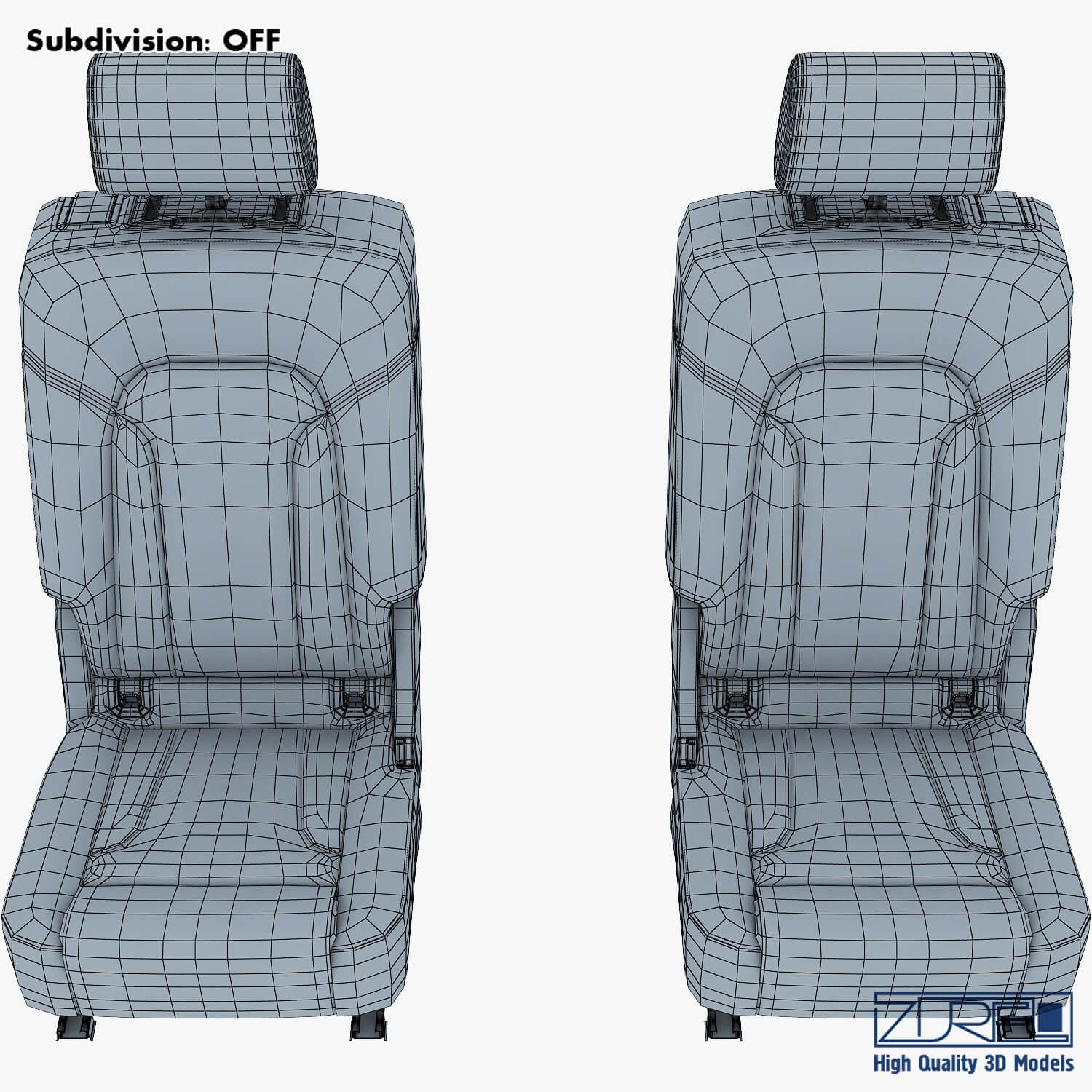 Car Seat Rear - 3D Model by Zurel