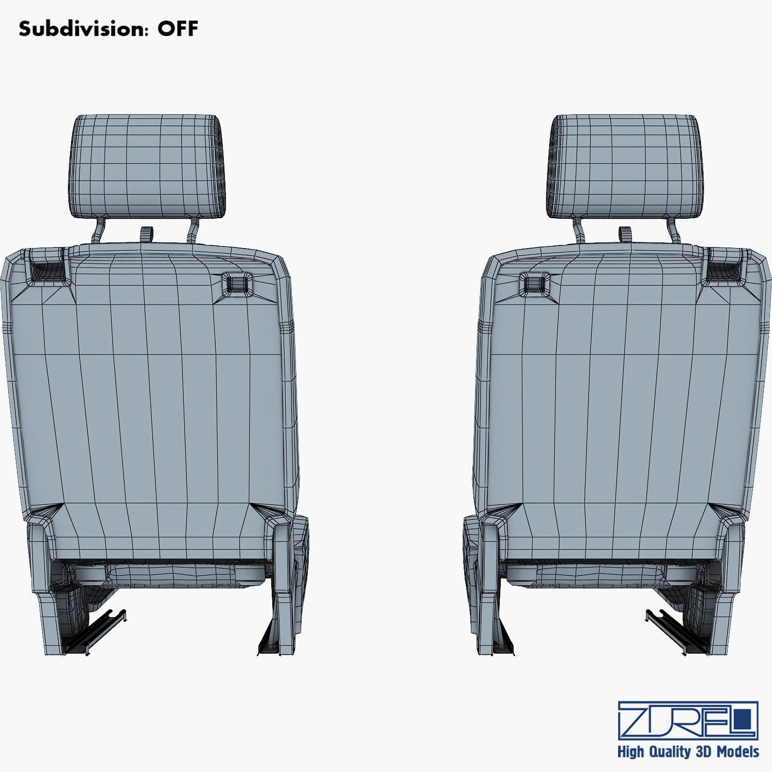 Car Seat Rear - 3D Model by Zurel