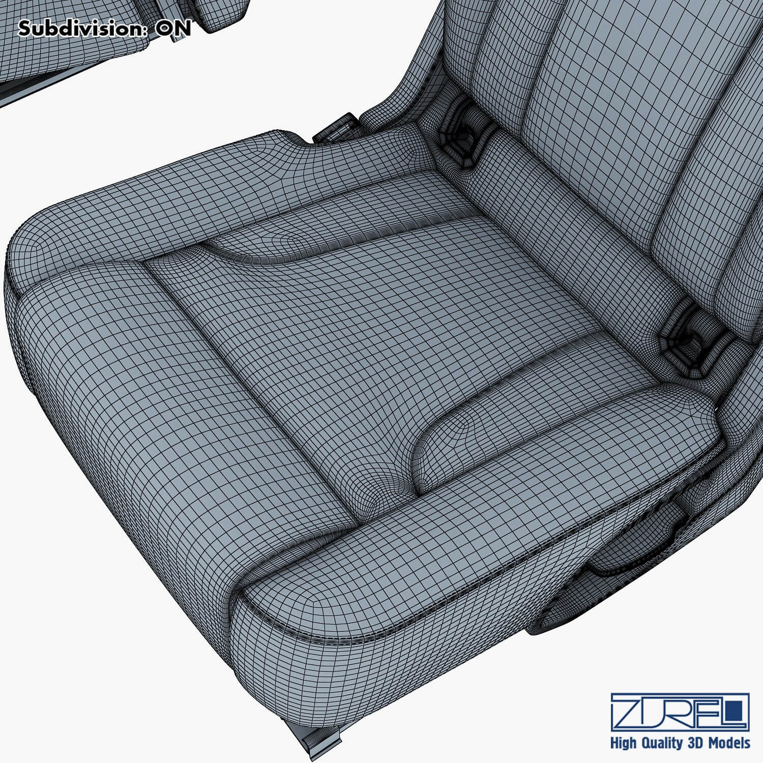 Car Seat Rear - 3D Model by Zurel