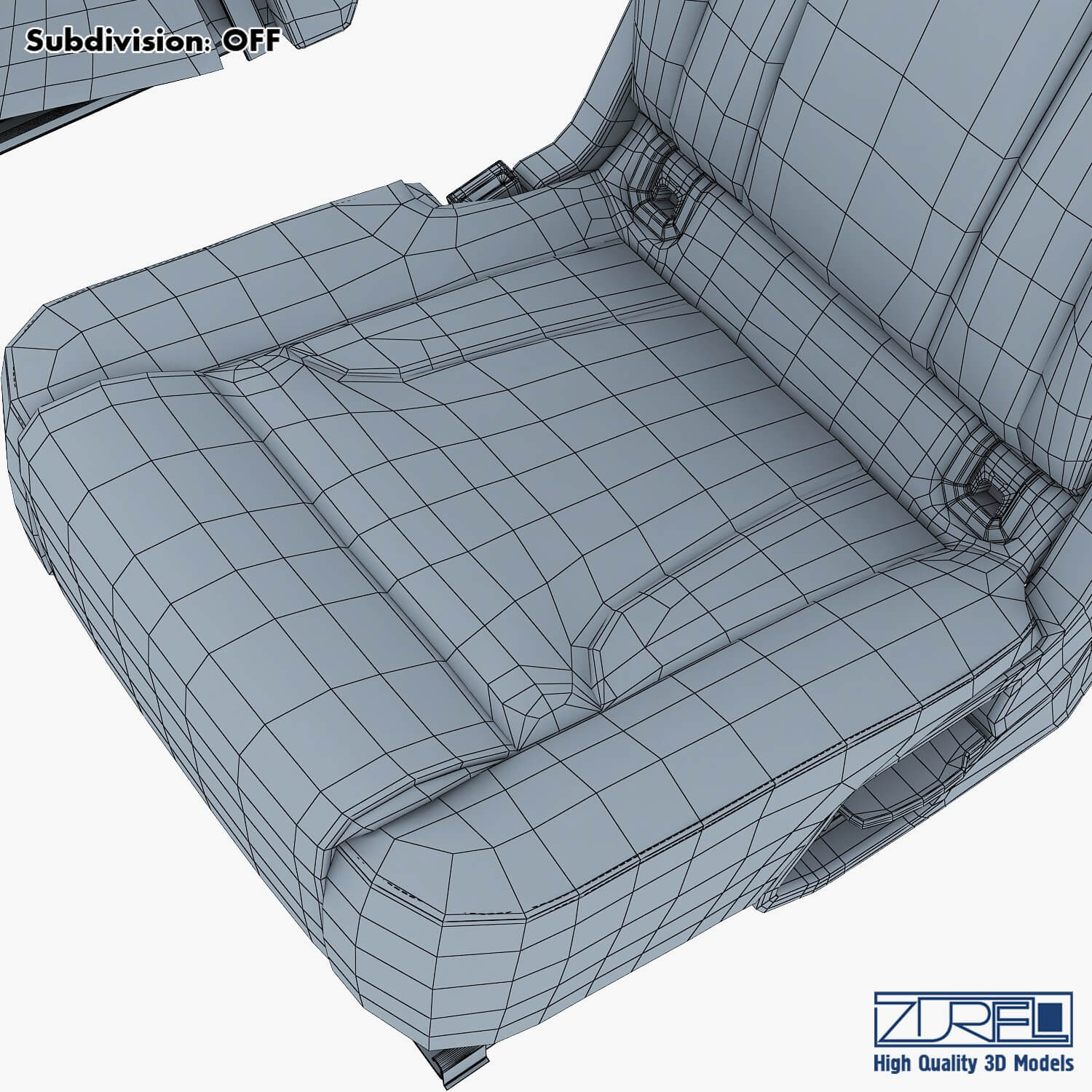 Car Seat Rear - 3D Model by Zurel