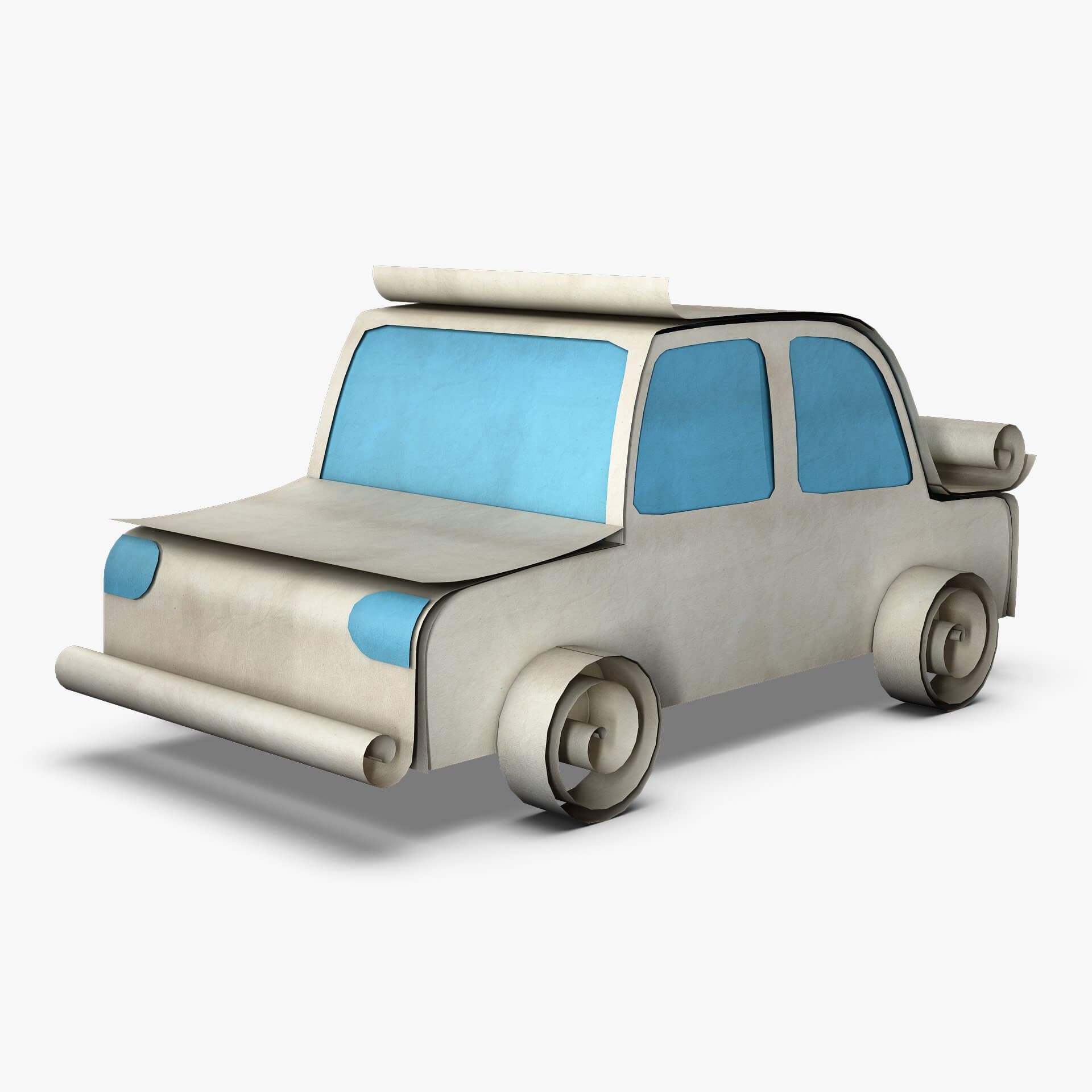 Car Sedan Paper V 1 - 3D Model by Zurel