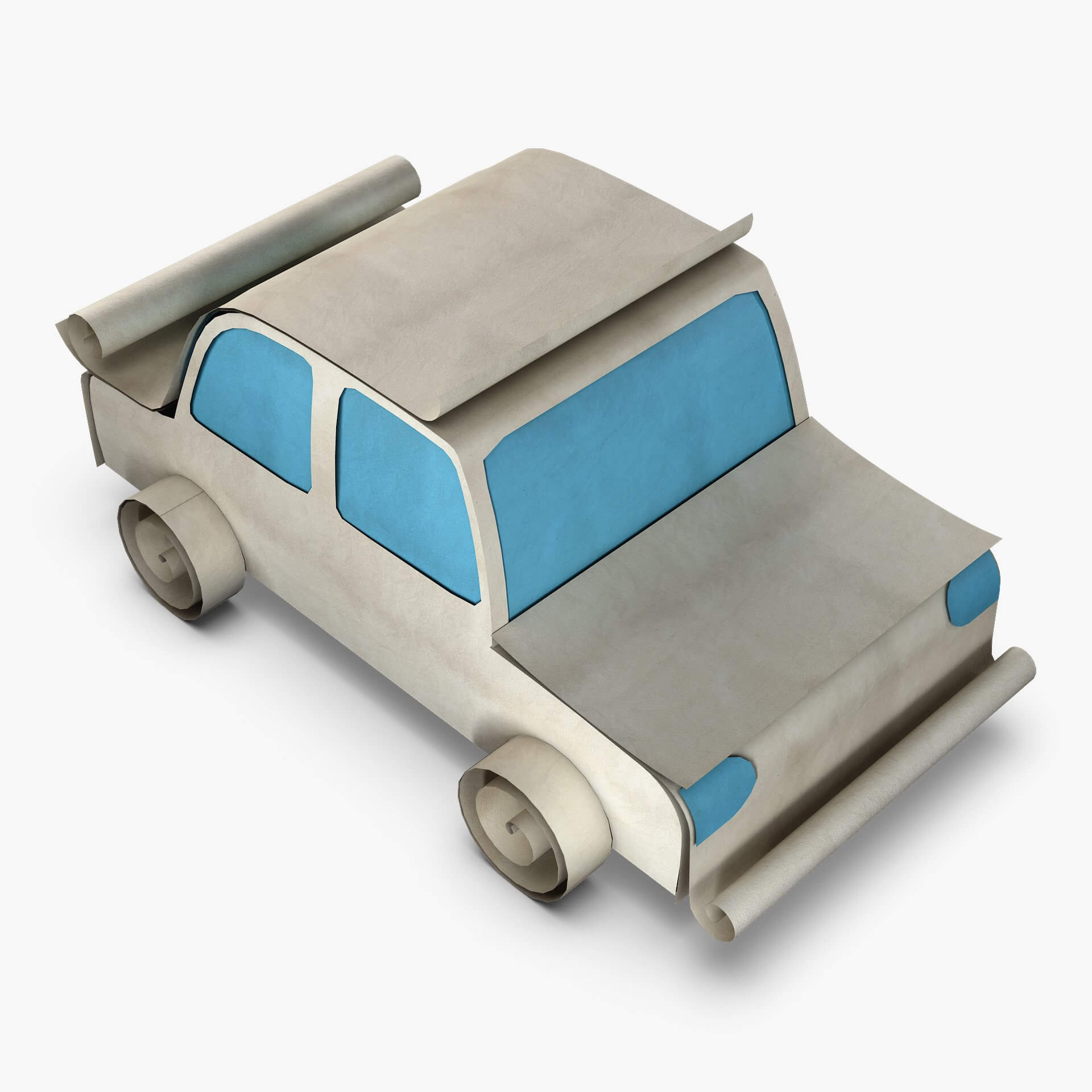 Car Sedan Paper V 1 - 3D Model by Zurel