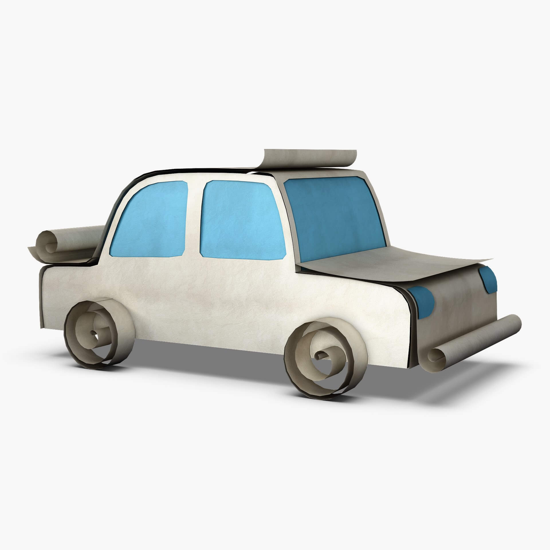 Car Sedan Paper V 1 - 3D Model by Zurel