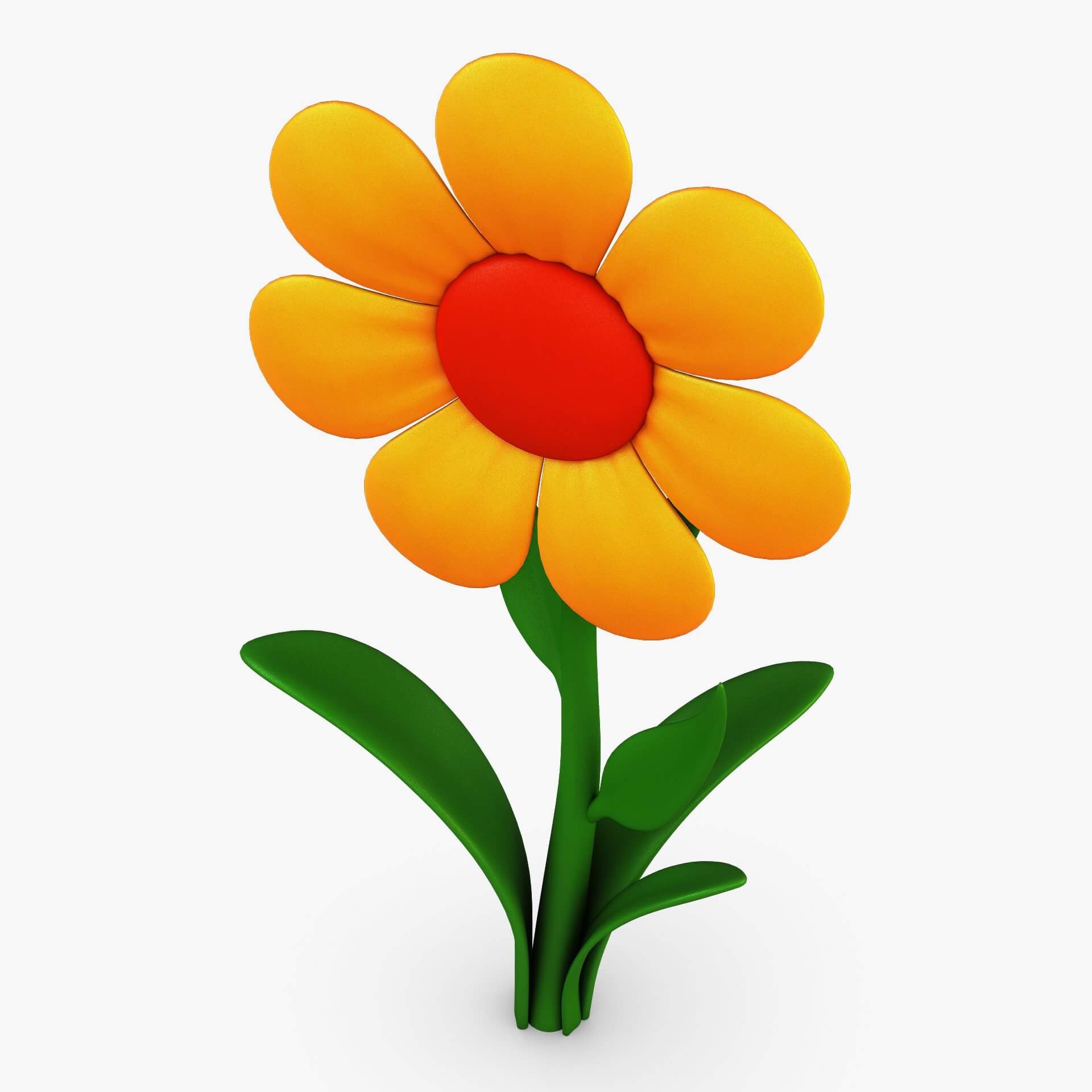 Cartoon Flower V 4 - 3D Model by Zurel