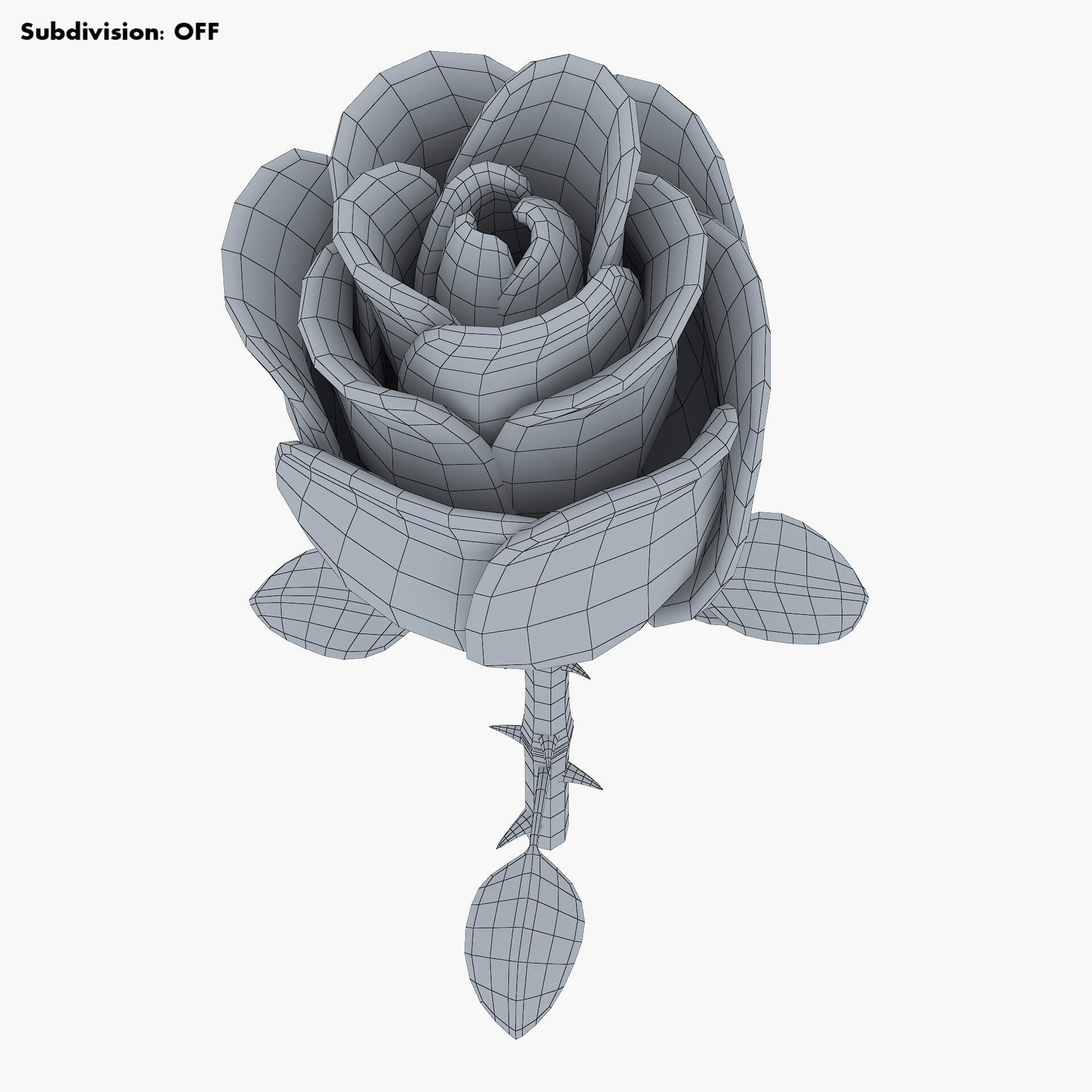Cartoon Rose Flower V 1 - 3D Model by Zurel