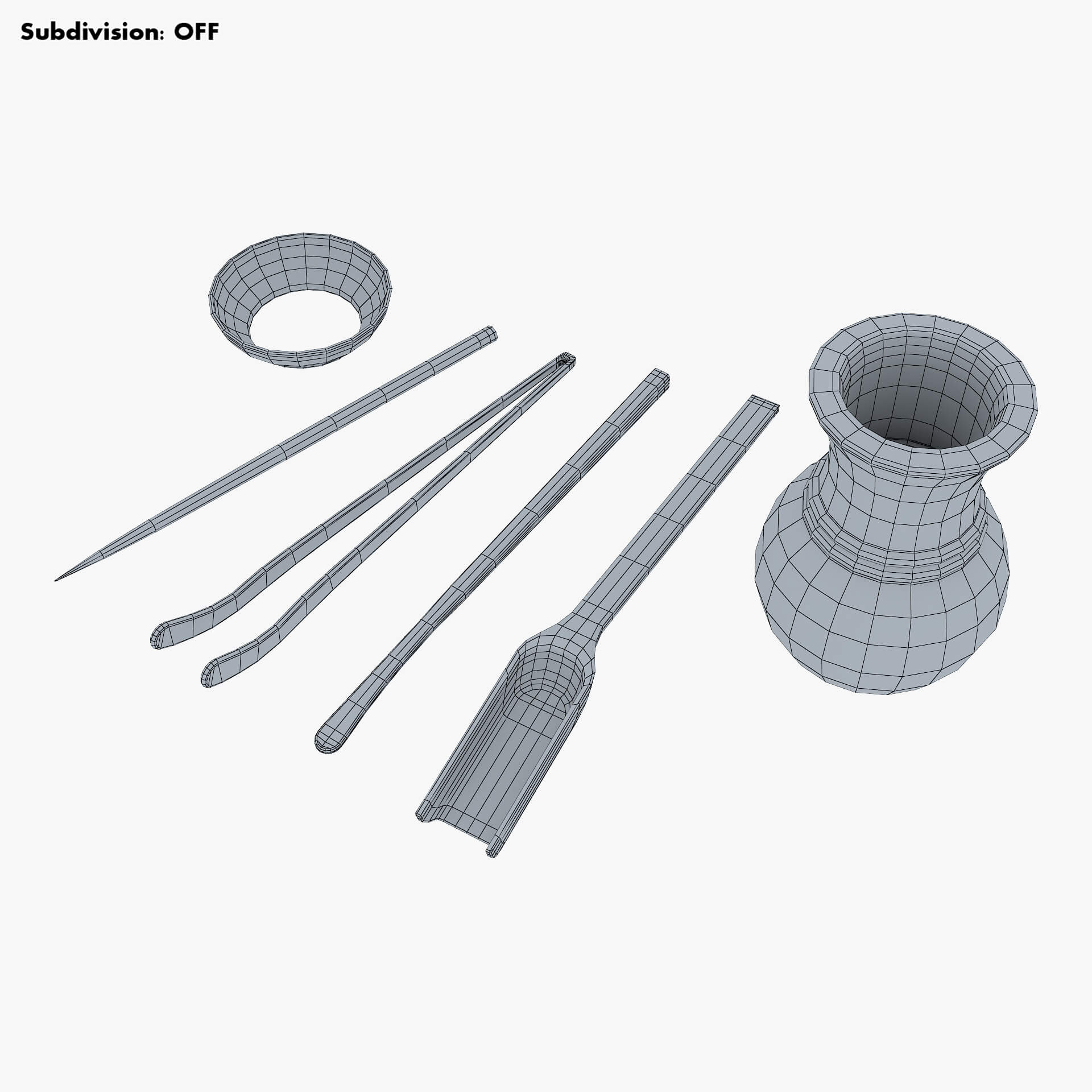 Ceremony Tea Tool Set M 1 - 3D Model by Zurel