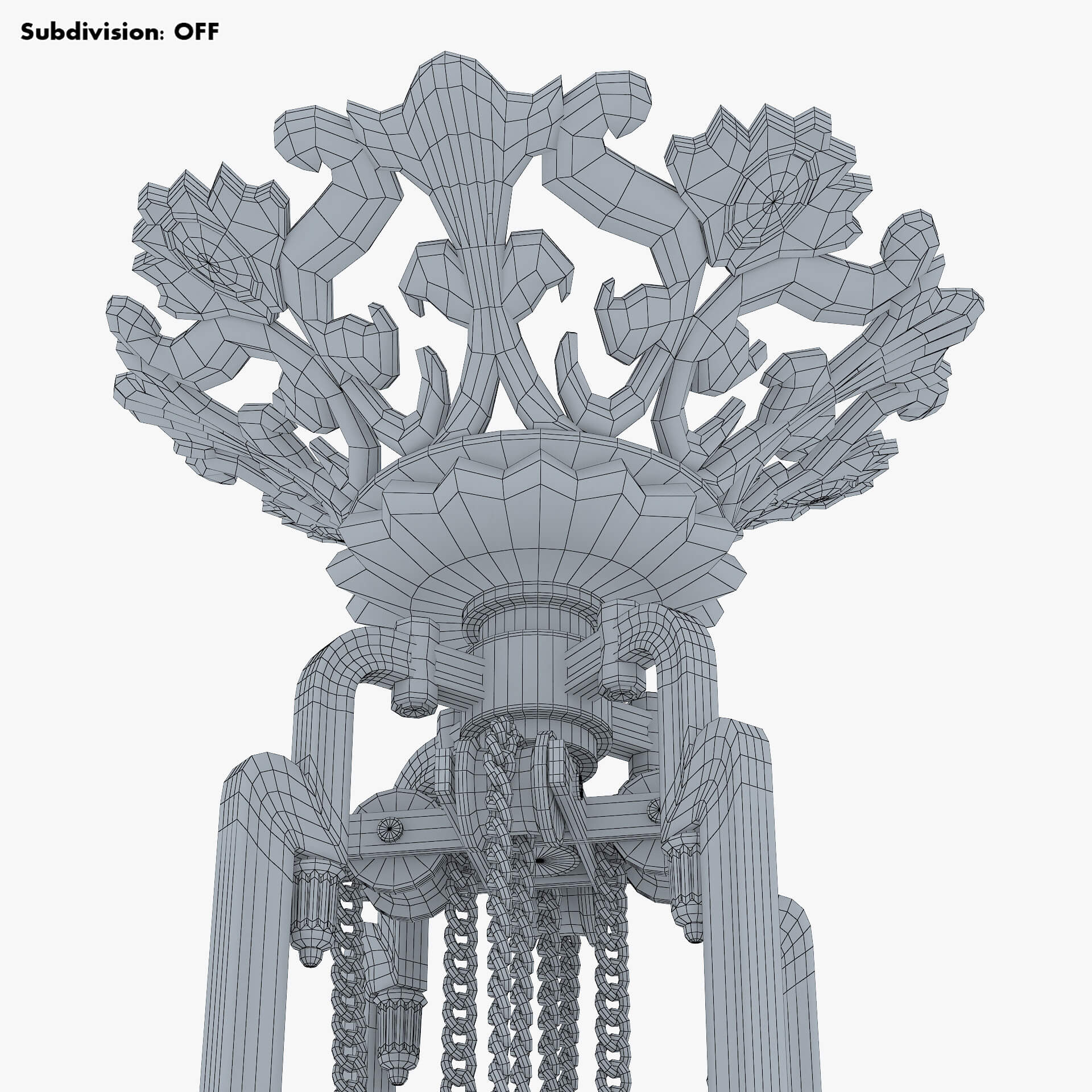 Chandelier Antique Rococo V 1 - 3D Model by Zurel