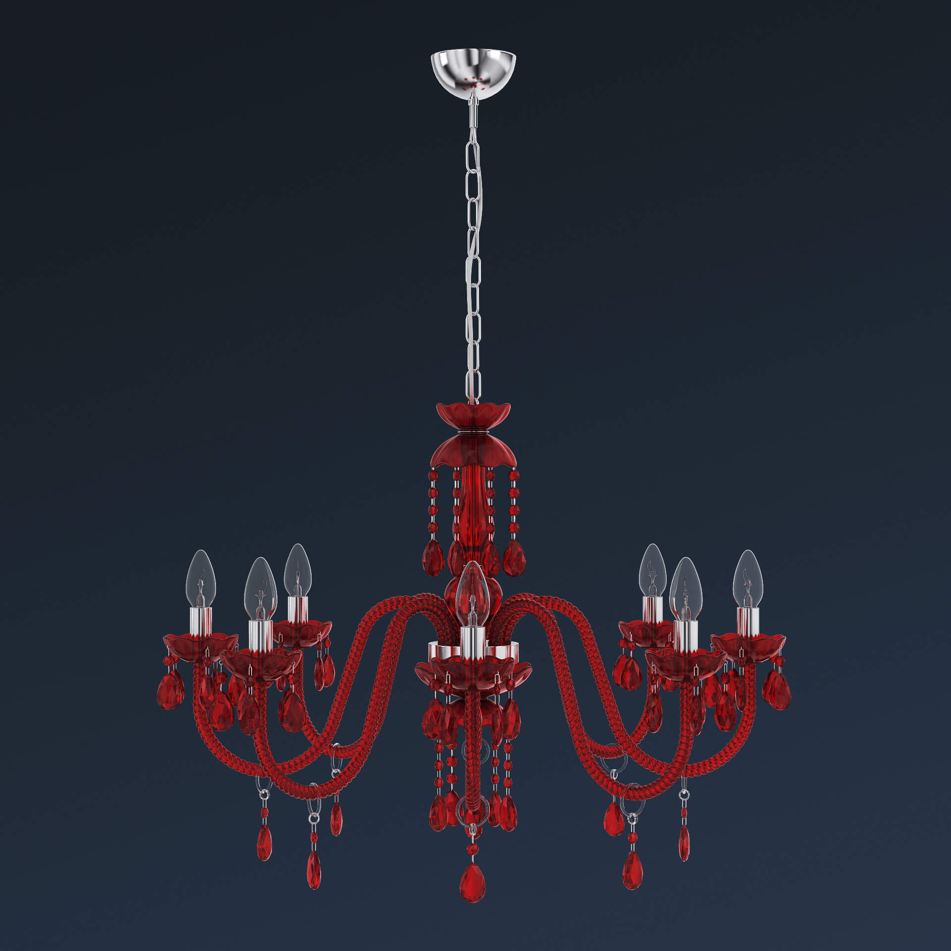 Chandelier Masiero Milord 8 VV Red - 3D Model by Zurel
