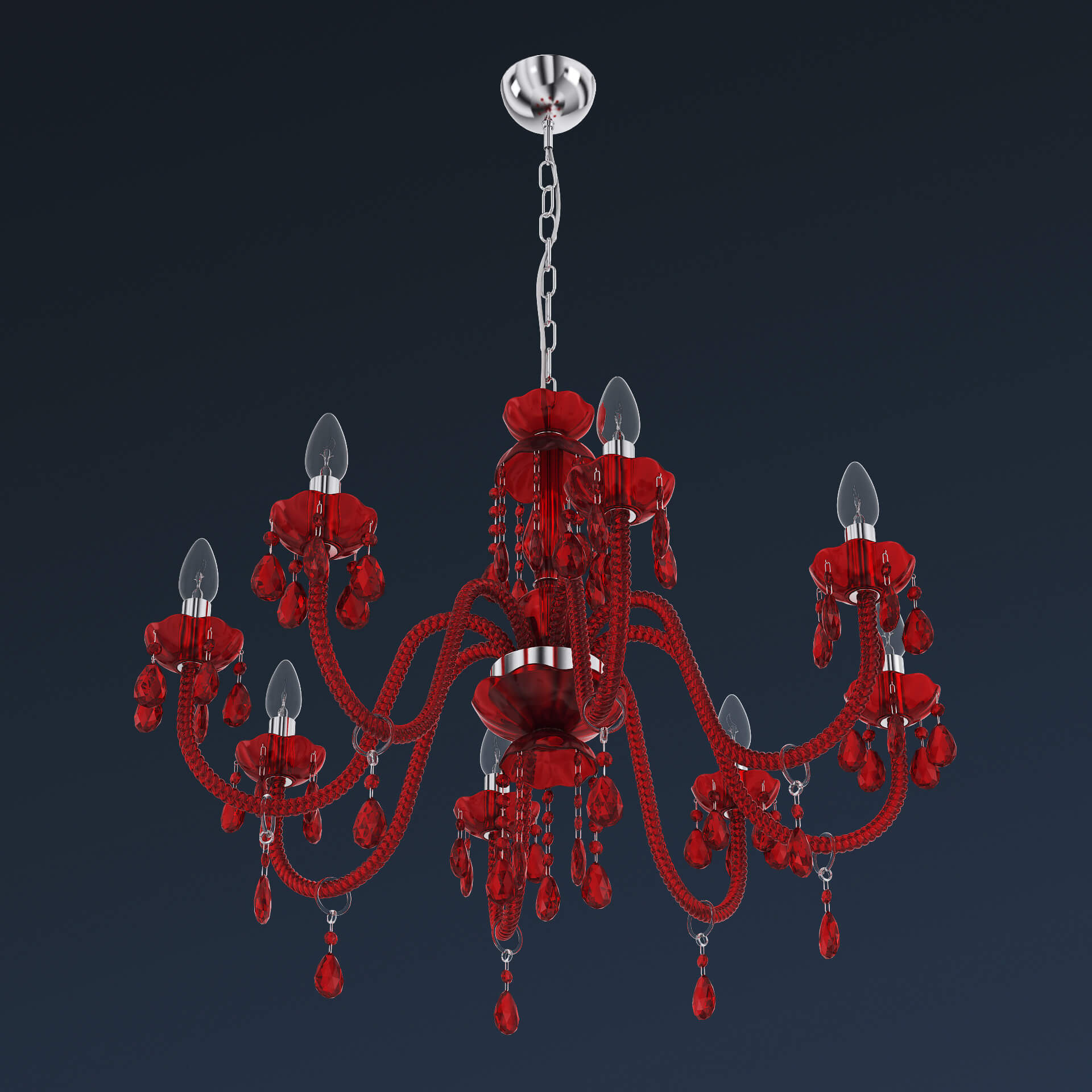 Chandelier Masiero Milord 8 VV Red - 3D Model by Zurel