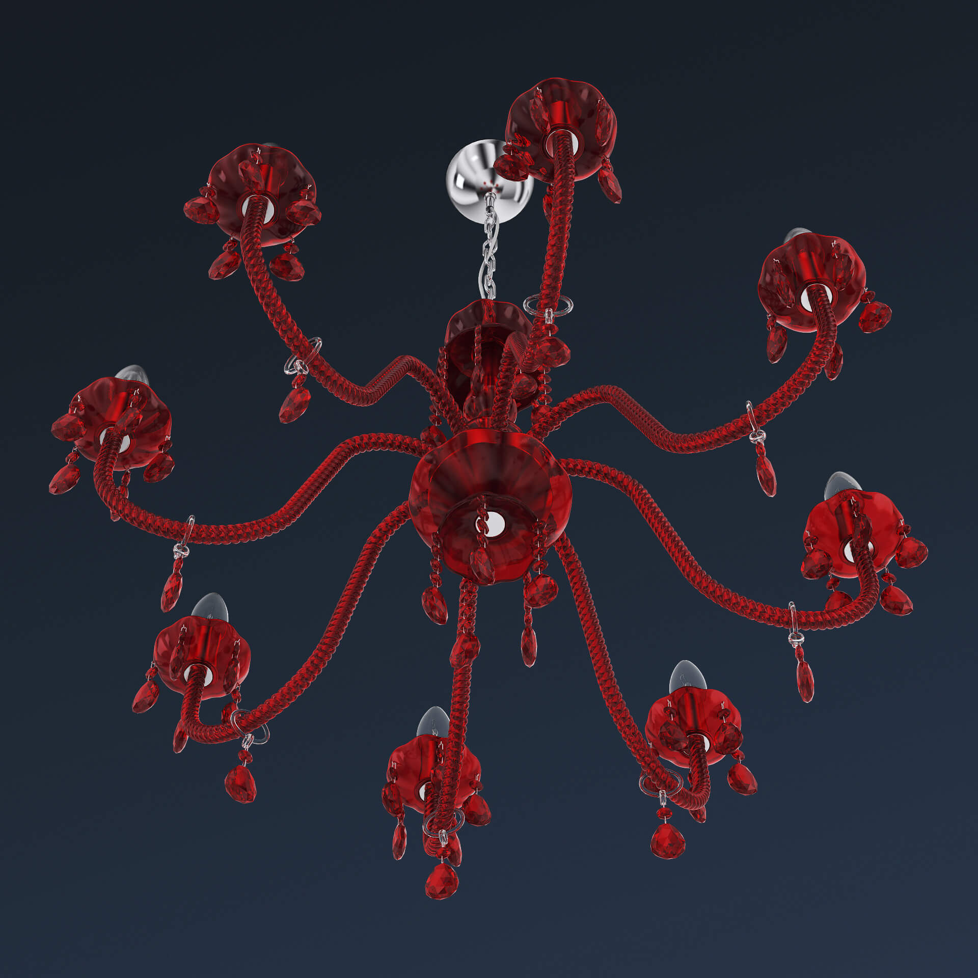 Chandelier Masiero Milord 8 VV Red - 3D Model by Zurel