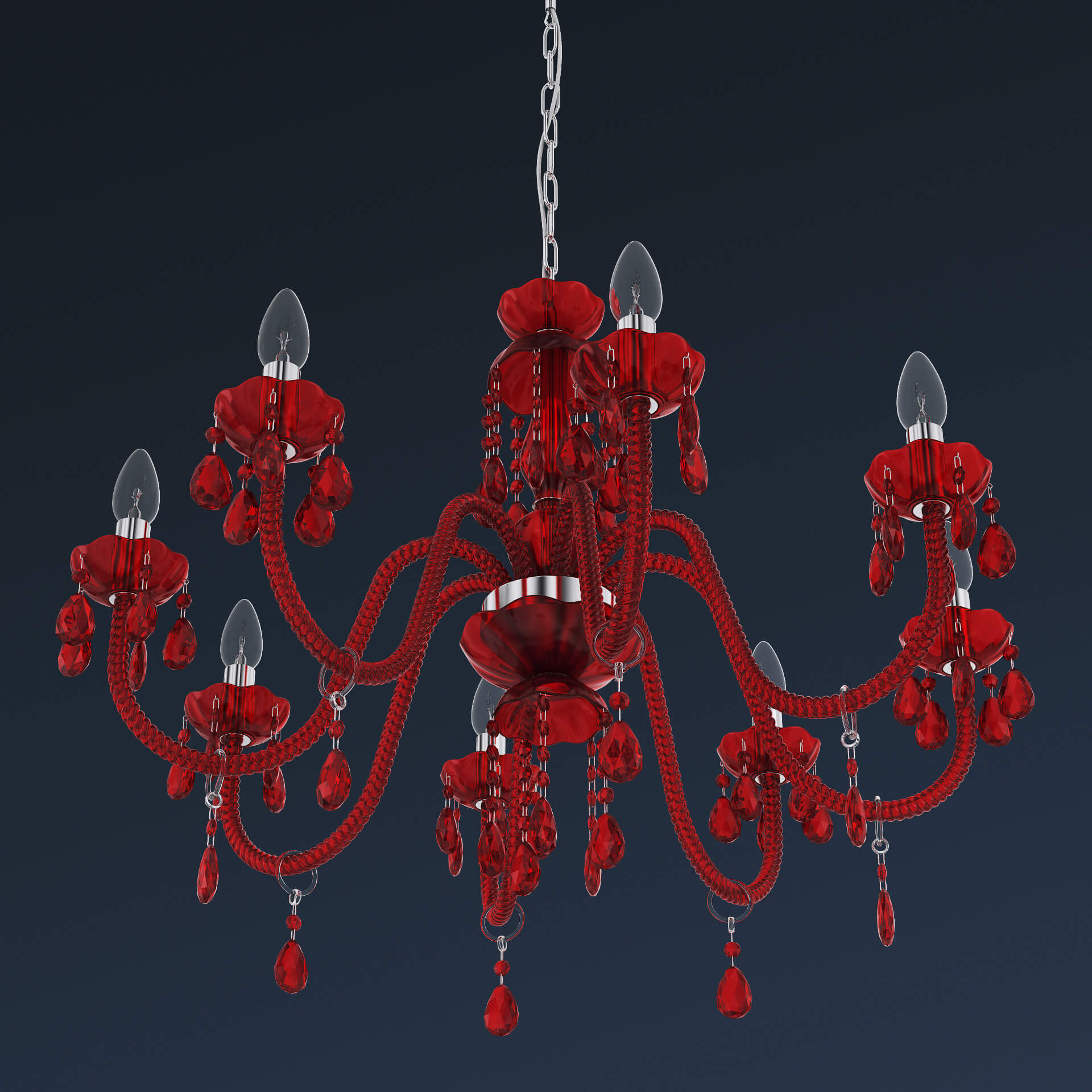 Chandelier Masiero Milord 8 VV Red - 3D Model by Zurel