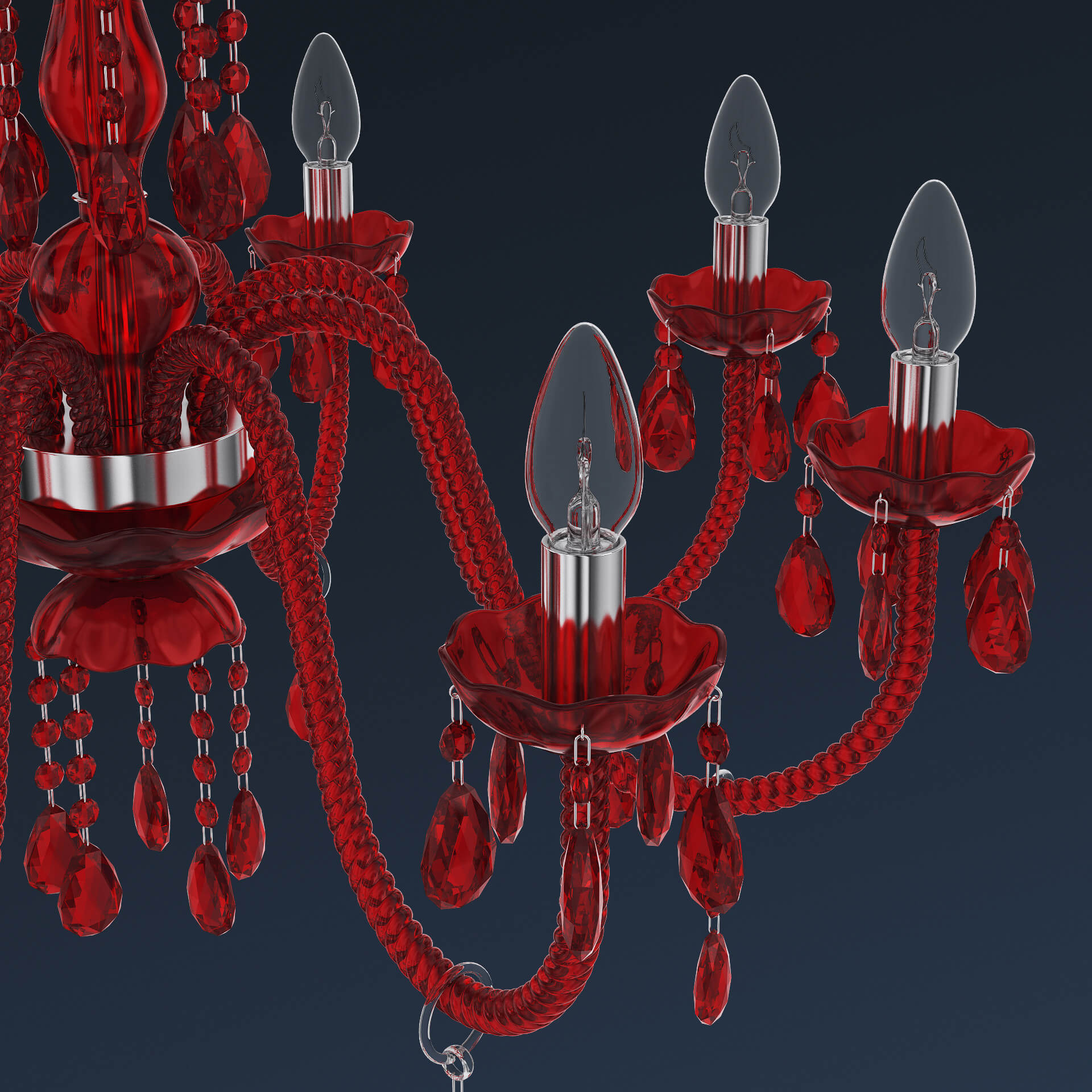 Chandelier Masiero Milord 8 VV Red - 3D Model by Zurel