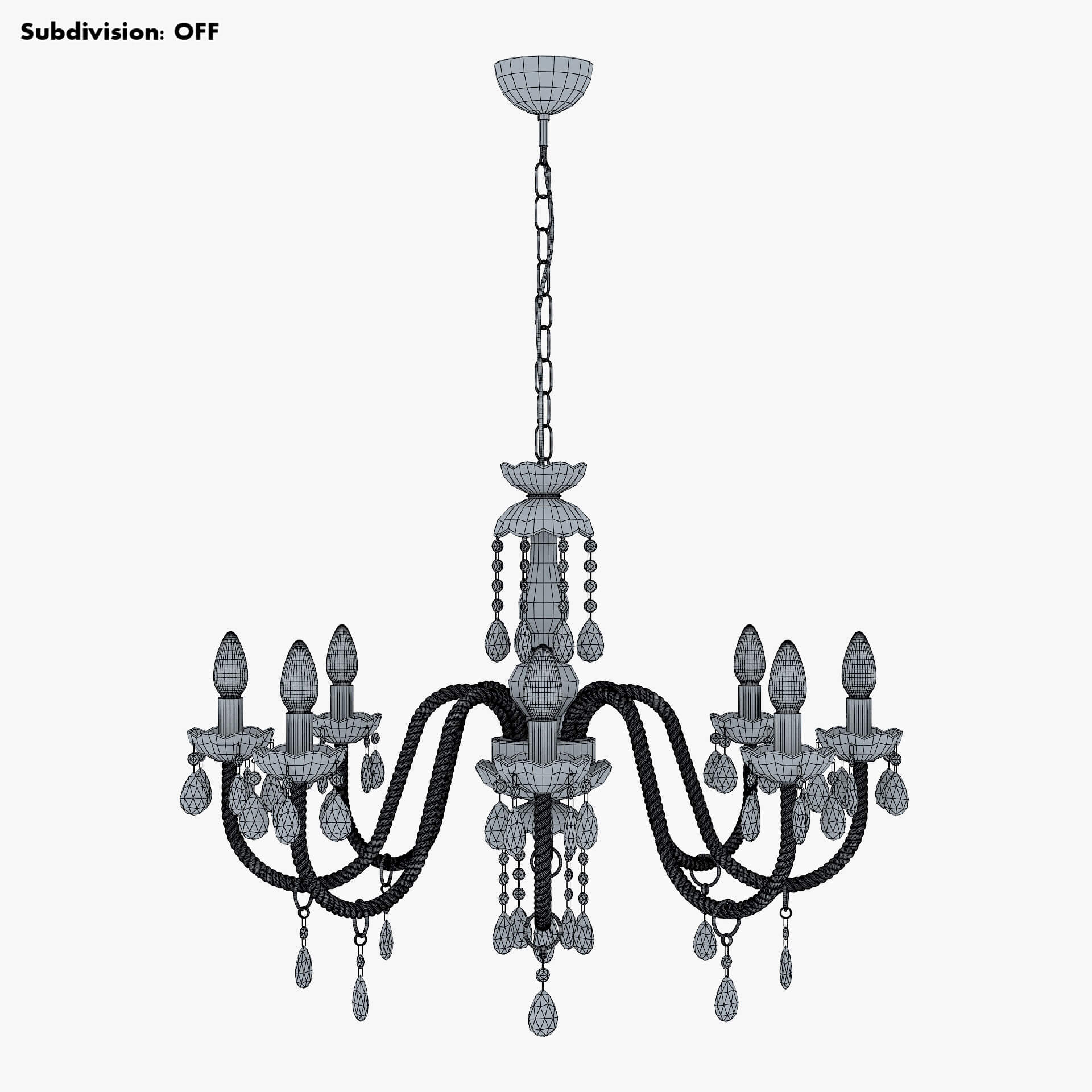 Chandelier Masiero Milord 8 VV Red - 3D Model by Zurel