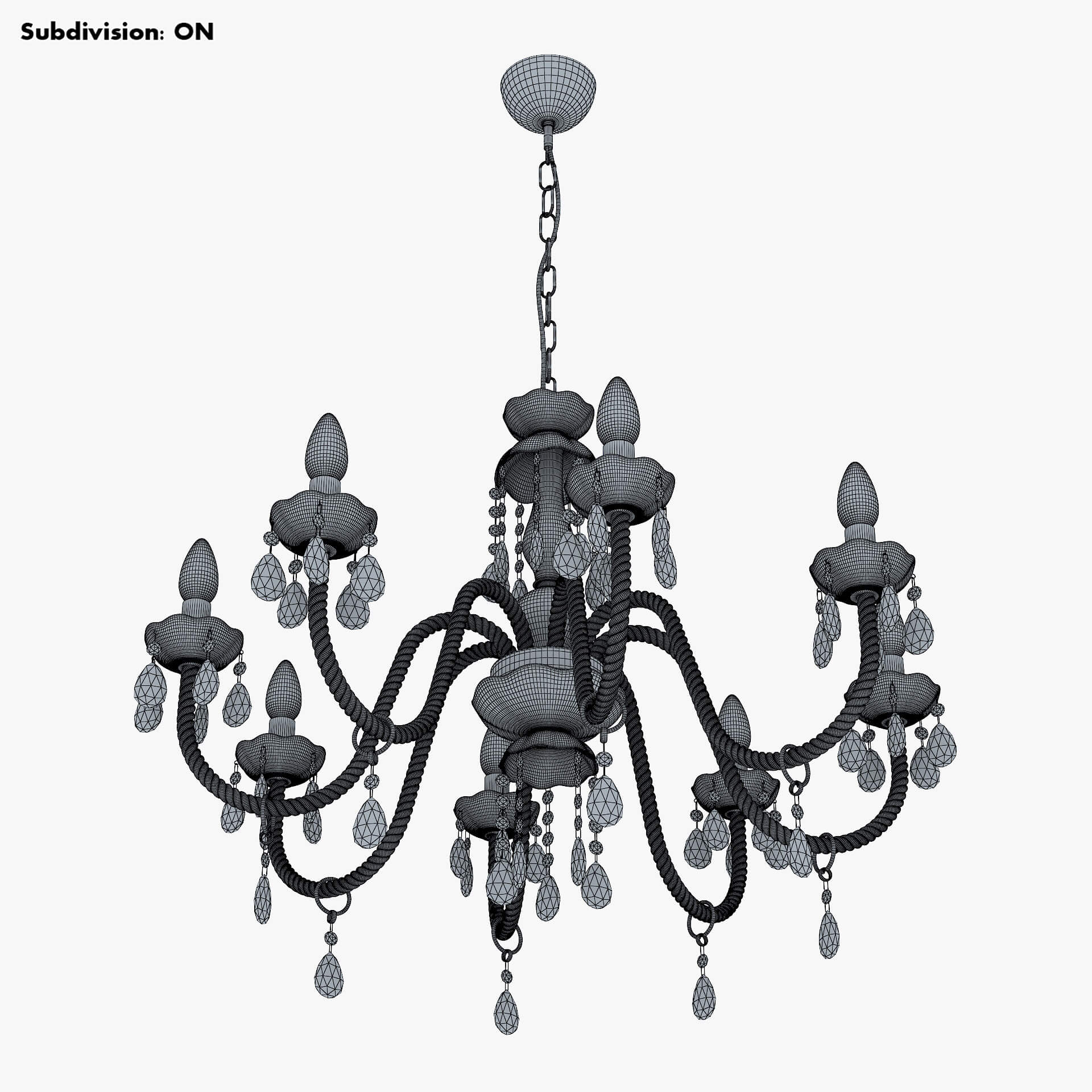 Chandelier Masiero Milord 8 VV Red - 3D Model by Zurel