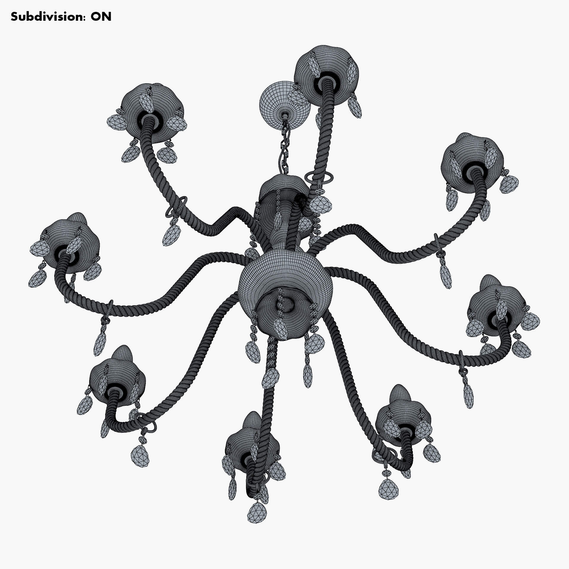 Chandelier Masiero Milord 8 VV Red - 3D Model by Zurel