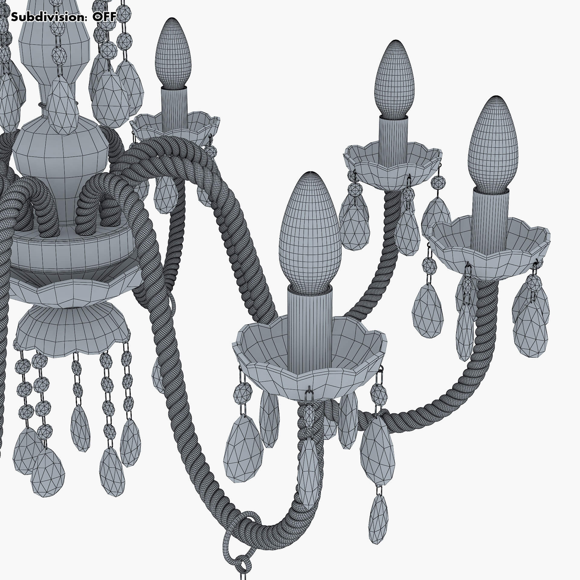 Chandelier Masiero Milord 8 VV Red - 3D Model by Zurel