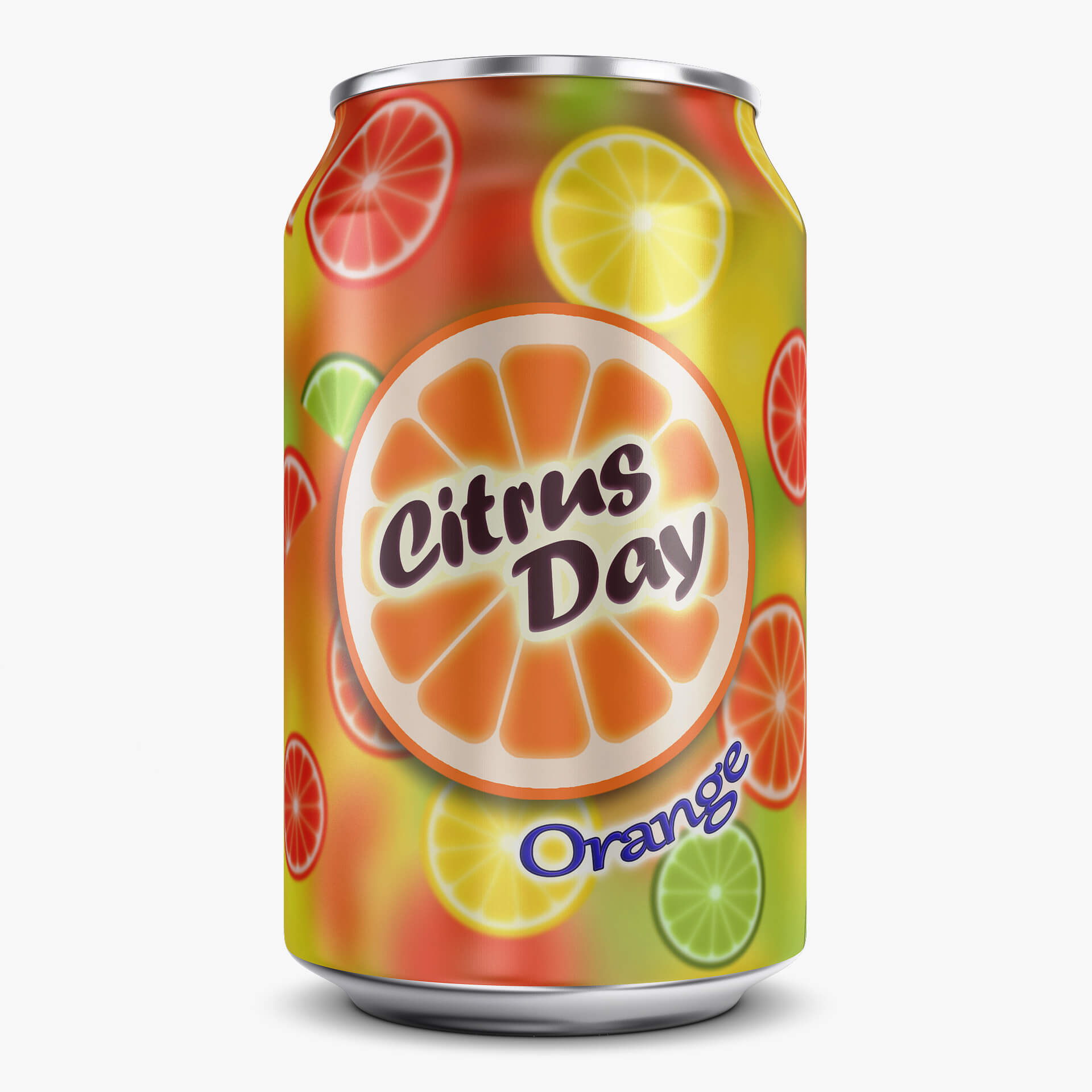 Citrus Day Orange Soda Can 330ml Simple M 1 - 3D Model by Zurel