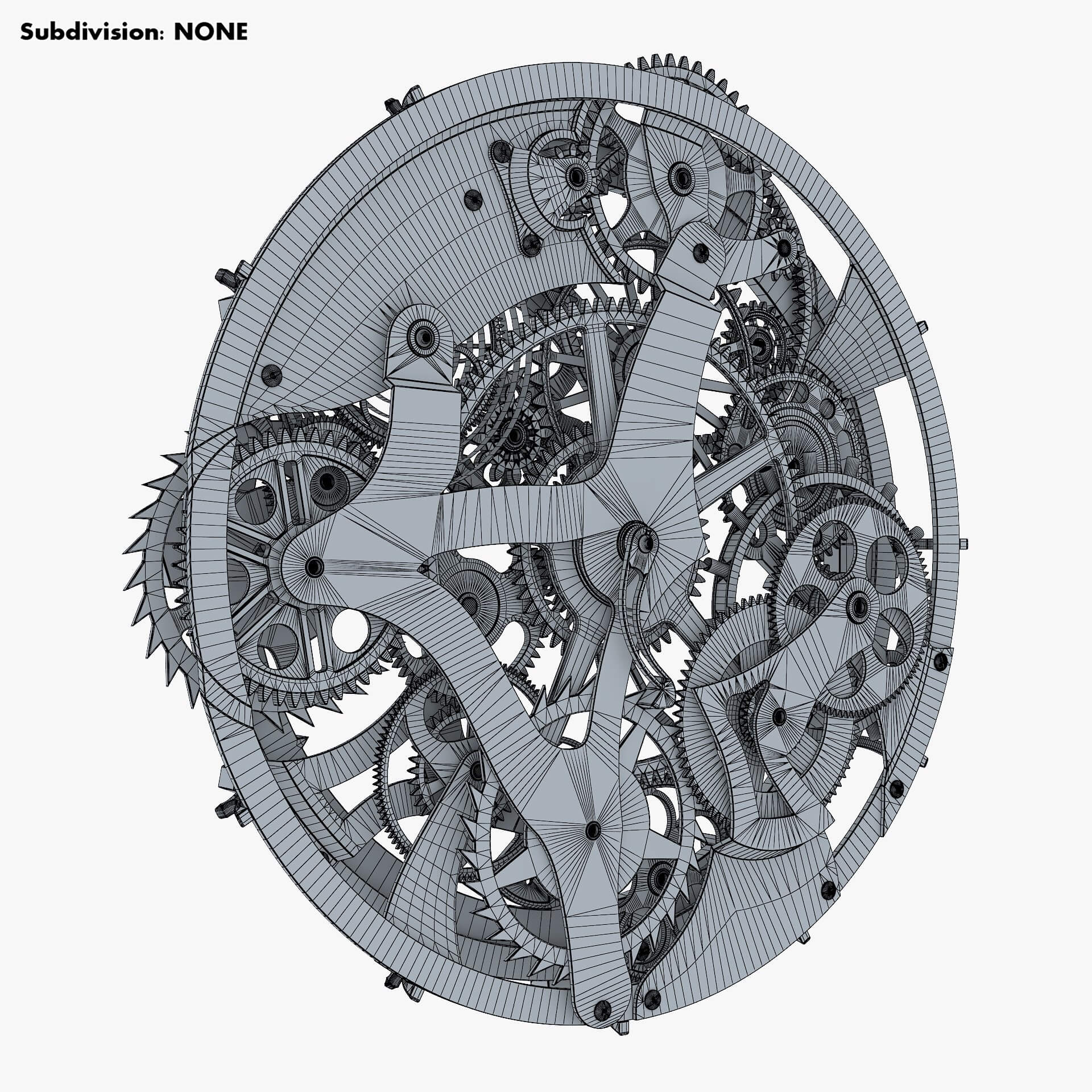 Clock Mechanism With Gears V 2 - 3D Model by Zurel