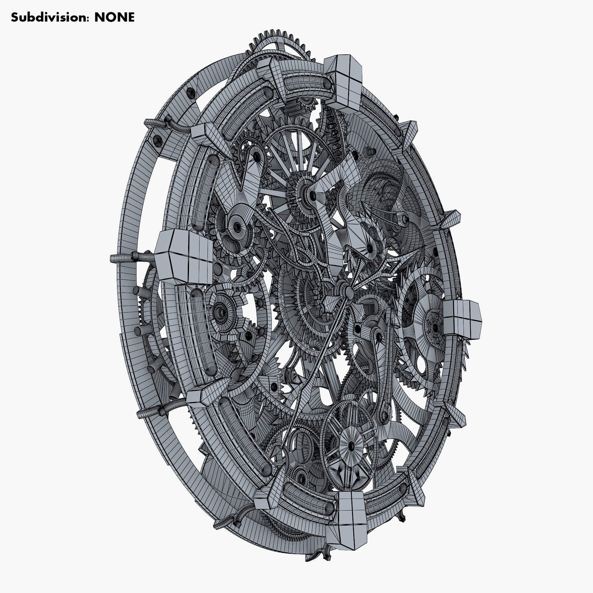 Clock Mechanism With Gears V 2 - 3D Model by Zurel