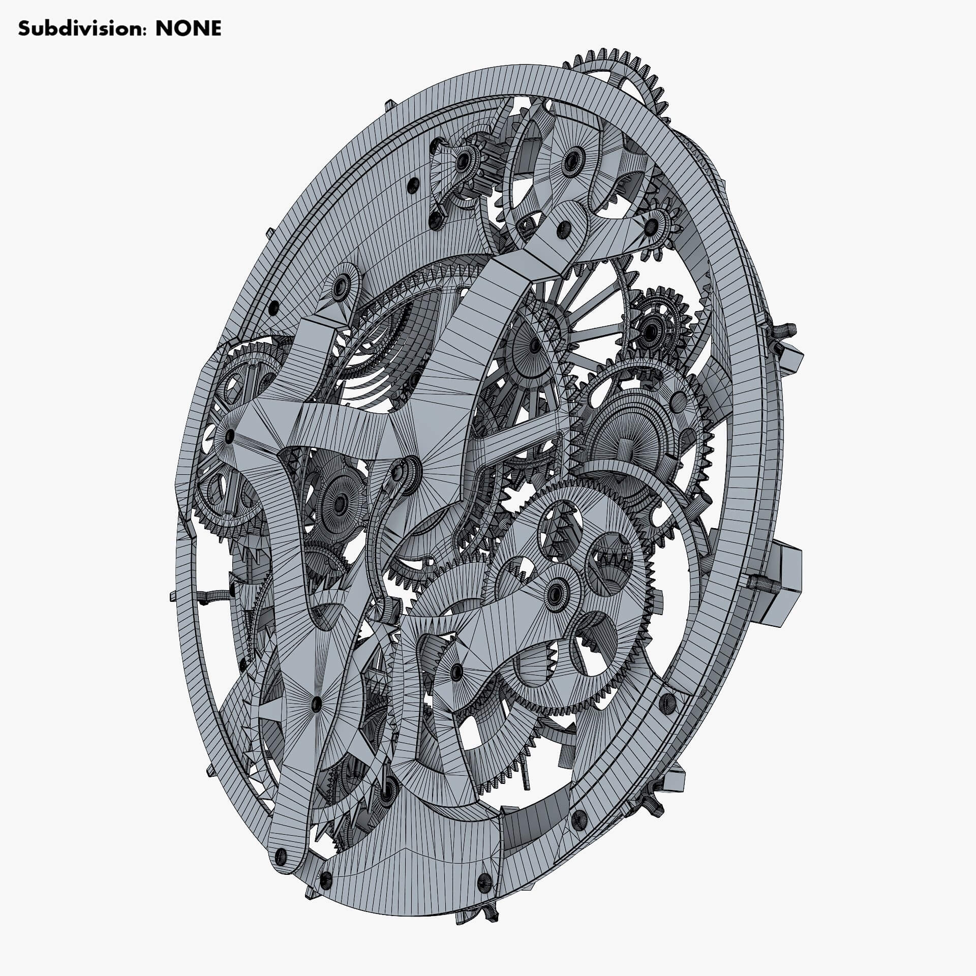 Clock Mechanism With Gears V 2 - 3D Model by Zurel