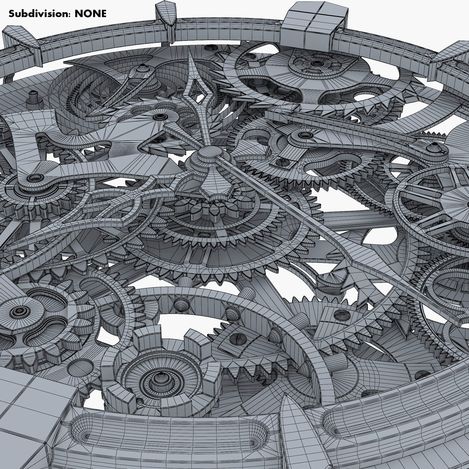 Clock Mechanism With Gears V 2 - 3D Model by Zurel