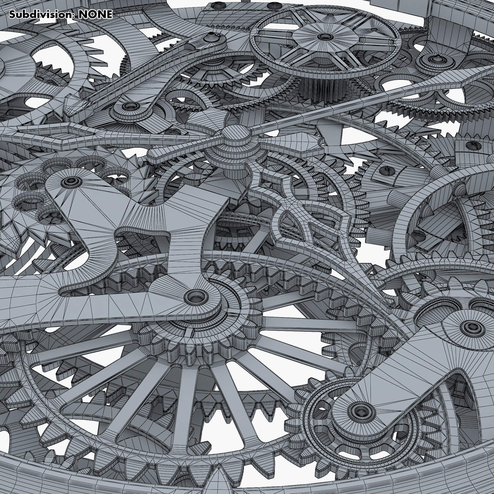 Clock Mechanism With Gears V 2 - 3D Model by Zurel