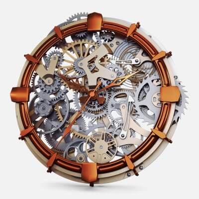 Clock Mechanism With Gears V 2 - 3D Model by Zurel